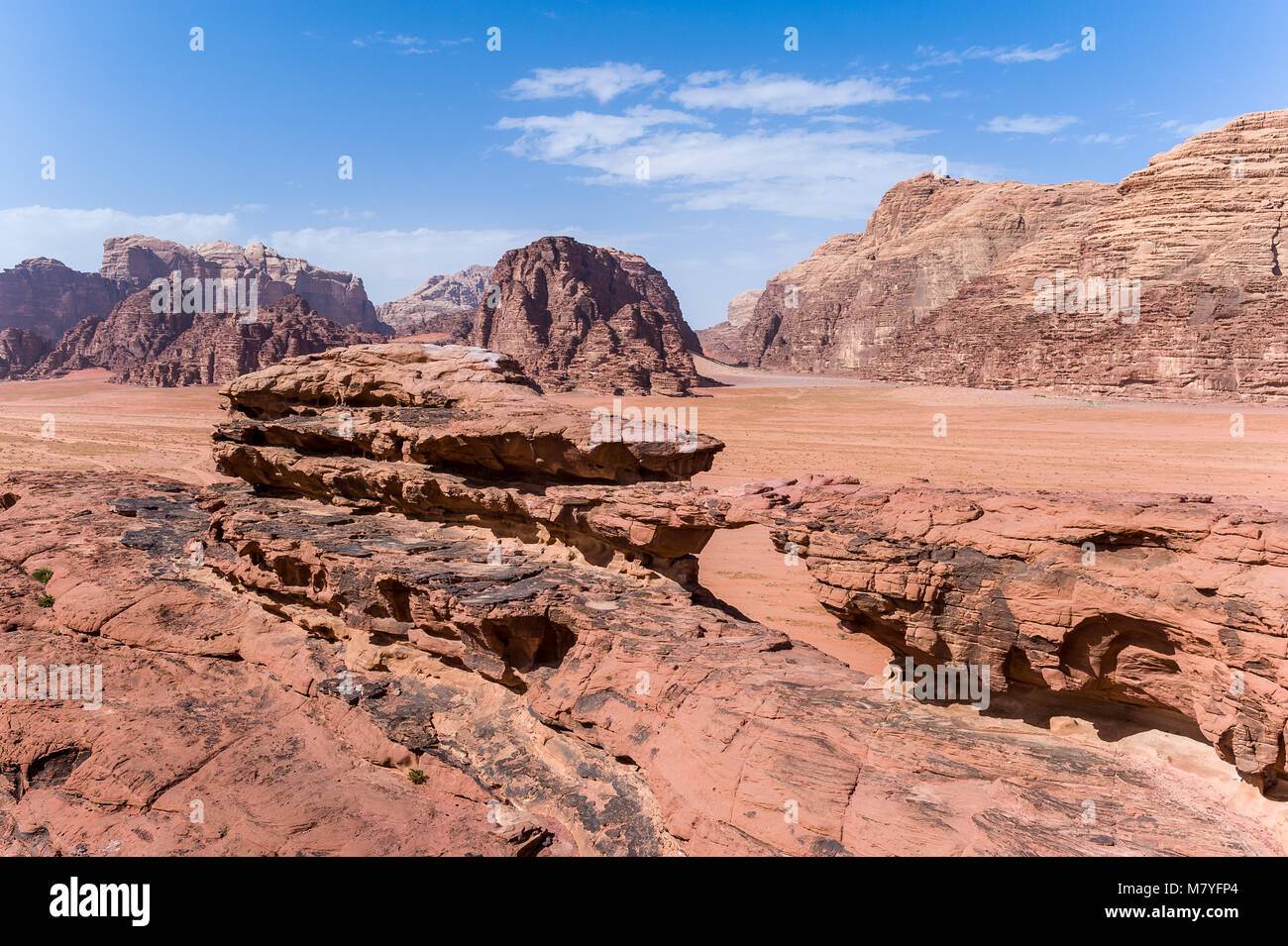 Wadi Rum , The Valley of the Moon, is a valley cut into the sandstone ...