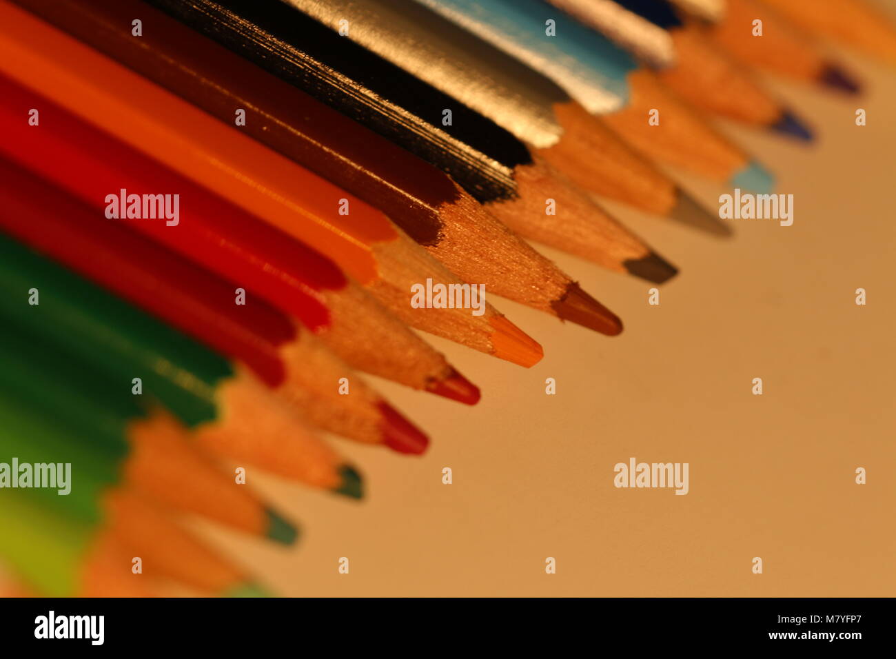 Color pencils for drawing in macro Stock Photo - Alamy