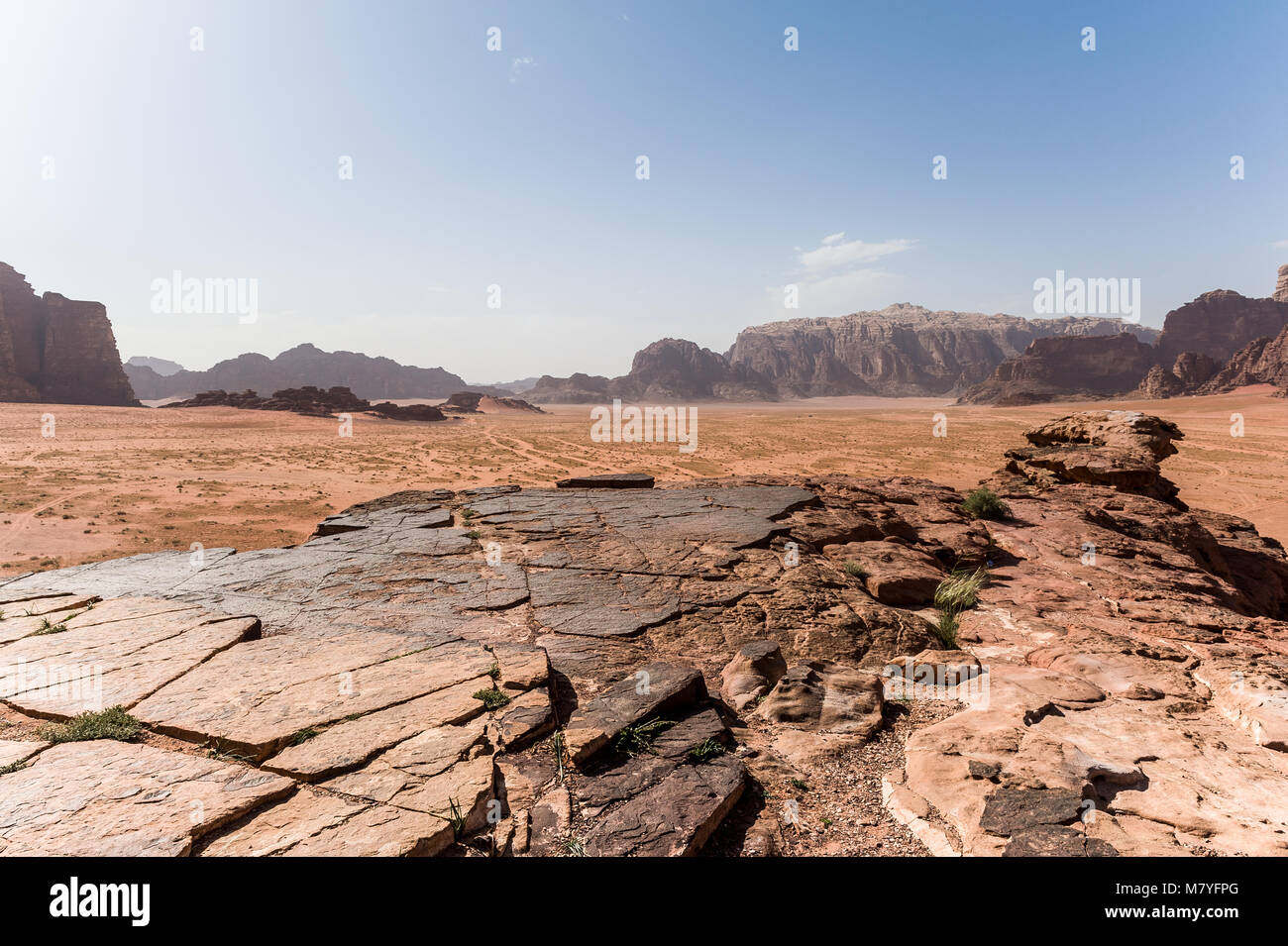 Wadi Rum , The Valley of the Moon, is a valley cut into the sandstone ...