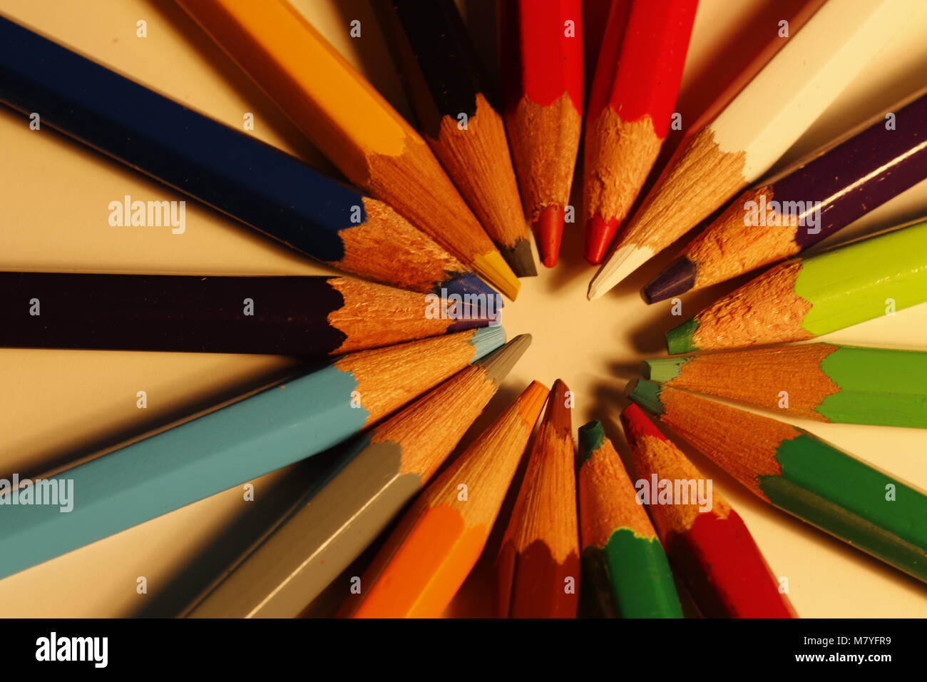Color pencils for drawing in macro Stock Photo - Alamy