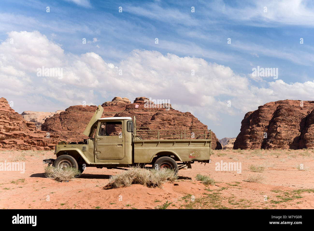 Old Toyota car used by local Bedouins for desert transport near the ...