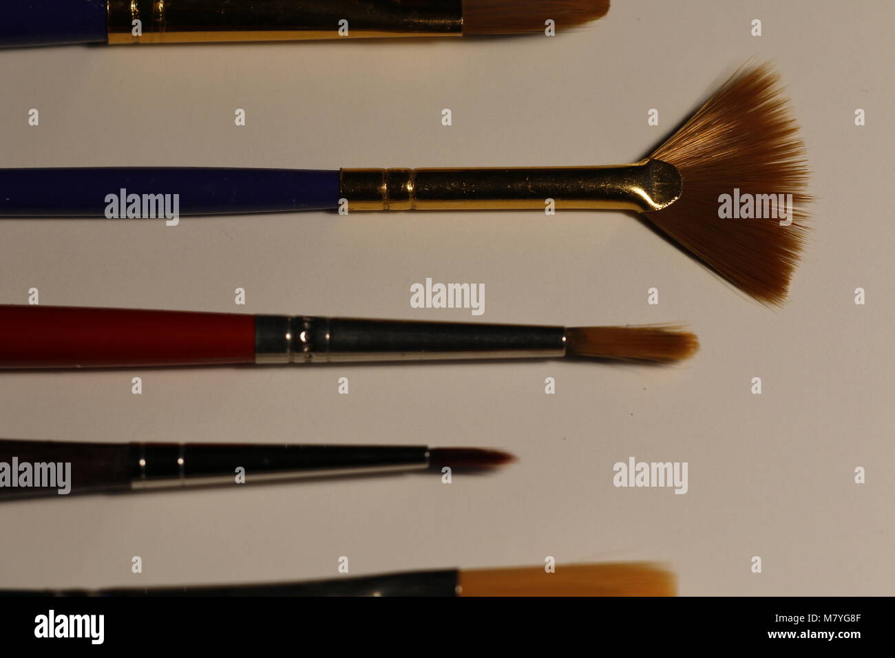 Different kind of brushes for an artist Stock Photo - Alamy