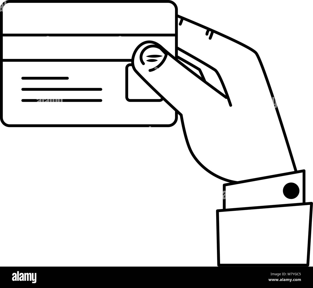 hand with credit card isolated icon vector illustration design Stock ...