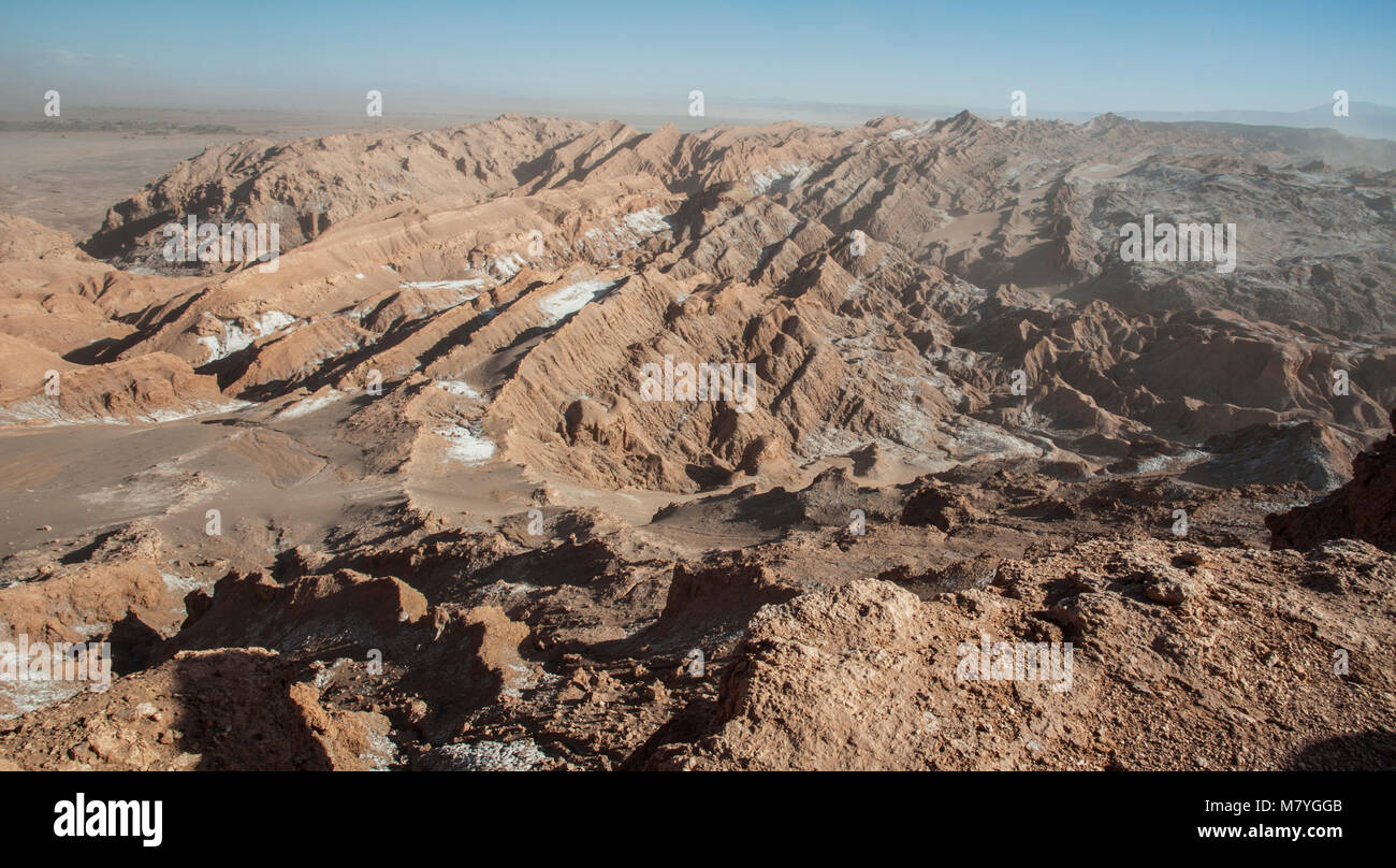 View of the Cordillera de la Sal, white Salt emerging from the Rocks ...