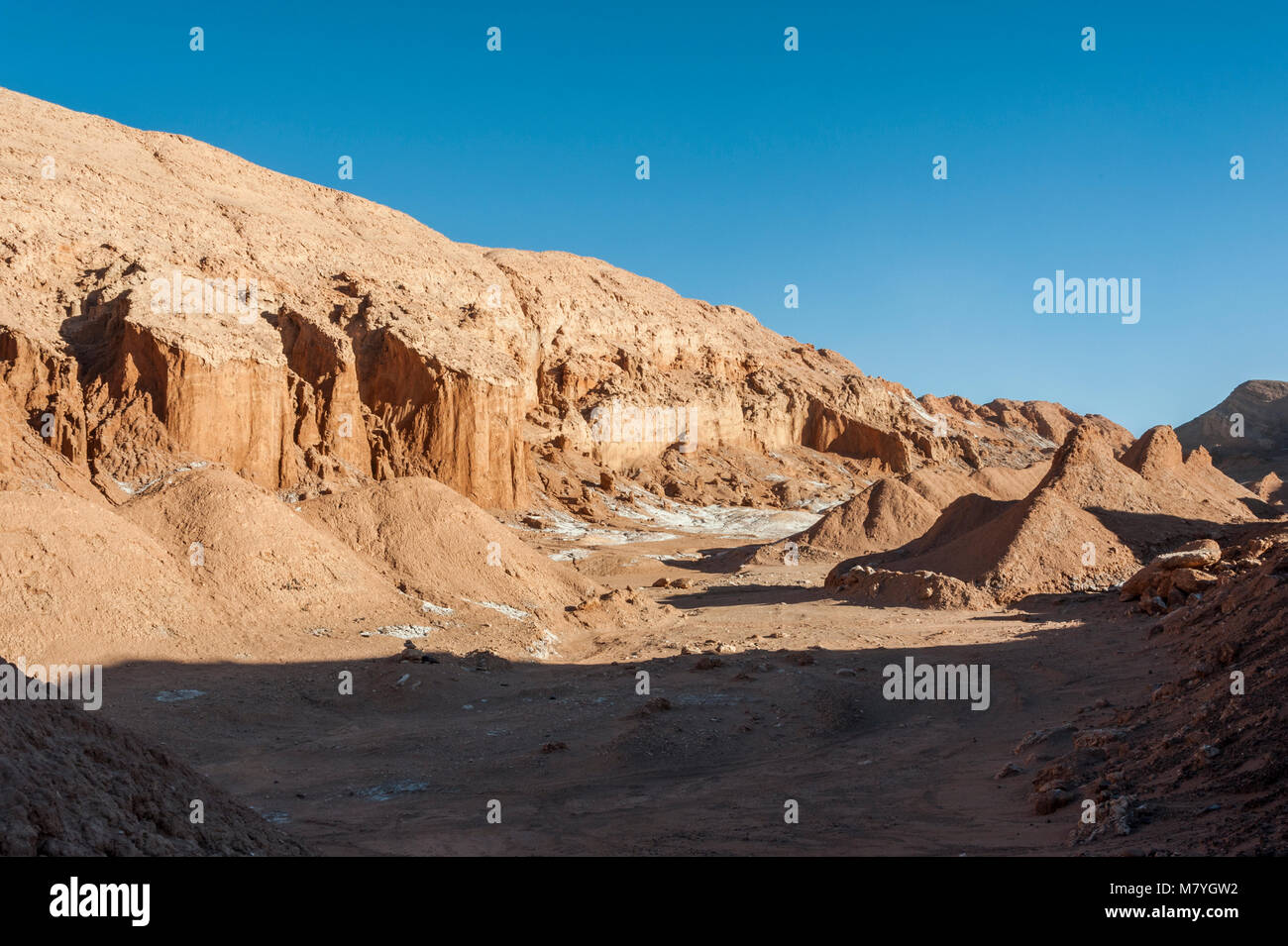 View of the Cordillera de la Sal, white Salt emerging from the Rocks ...