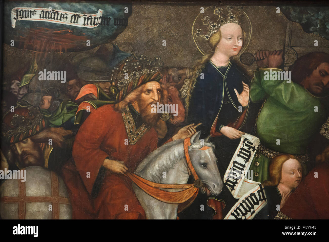 Roman Emperor Maxentius and Saint Catherine of Alexandria. Late Gothic ...