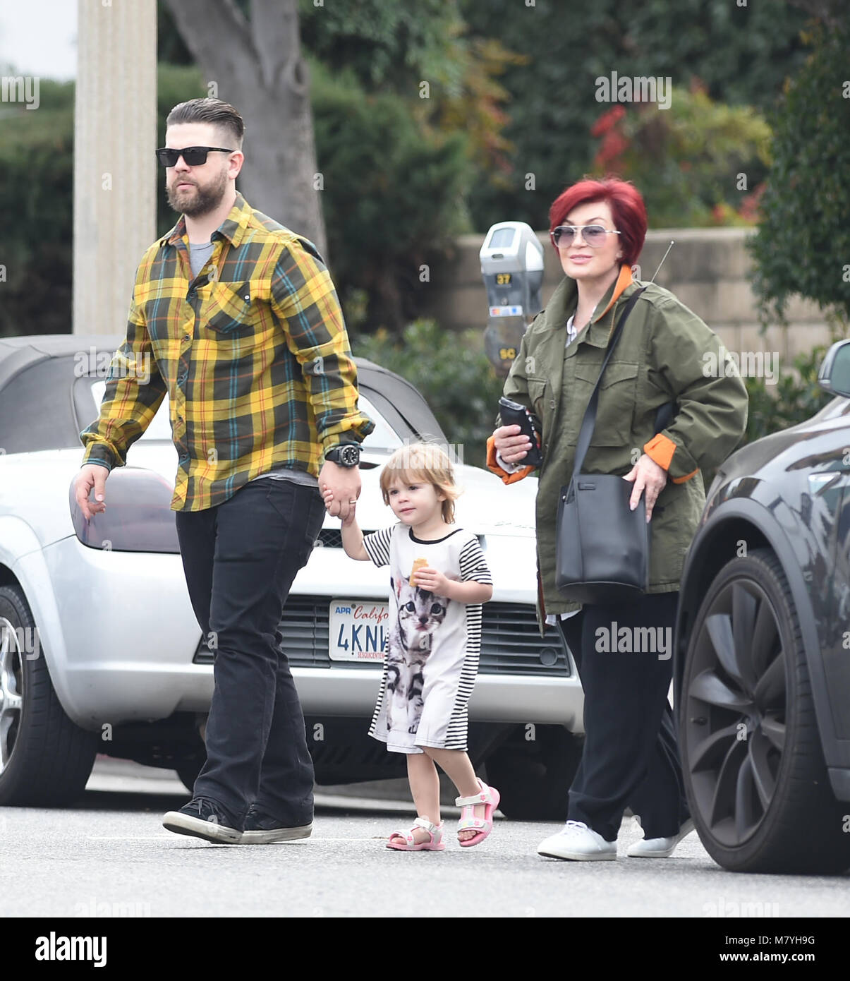 Jack Osbourne out and about with his mother Sharon and daughter Pearl ...