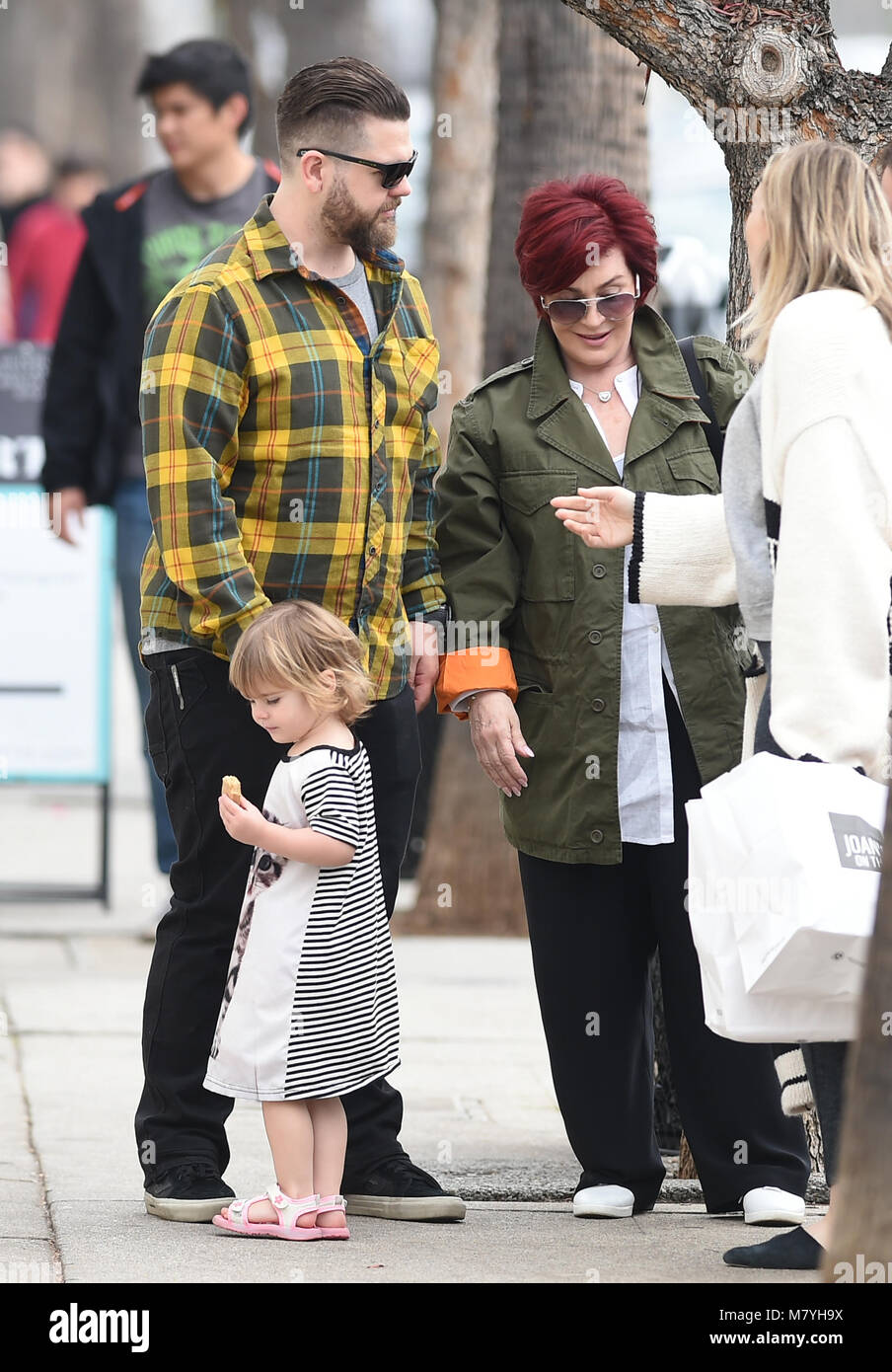 Jack Osbourne out and about with his mother Sharon and daughter Pearl ...