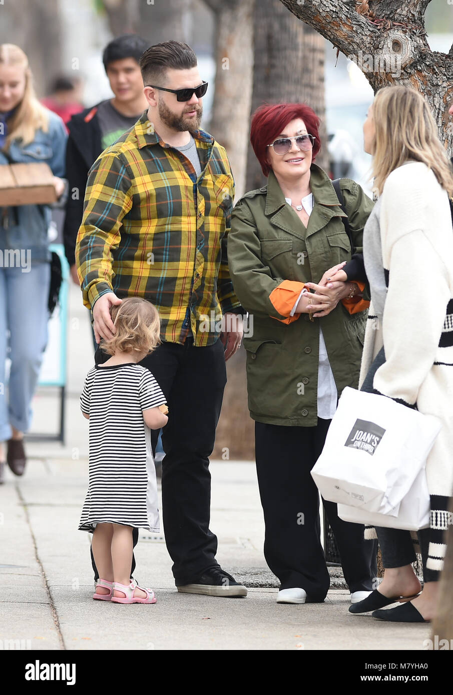 Jack Osbourne out and about with his mother Sharon and daughter Pearl ...