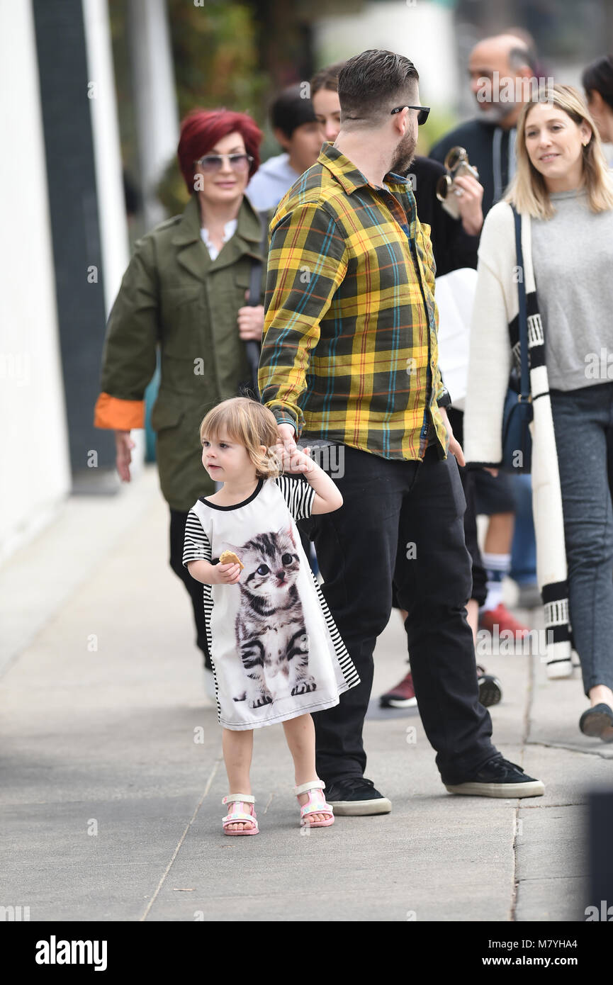 Jack Osbourne out and about with his mother Sharon and daughter Pearl ...
