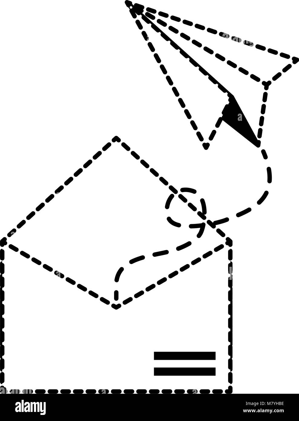 envelope mail with airplane paper vector illustration design Stock ...