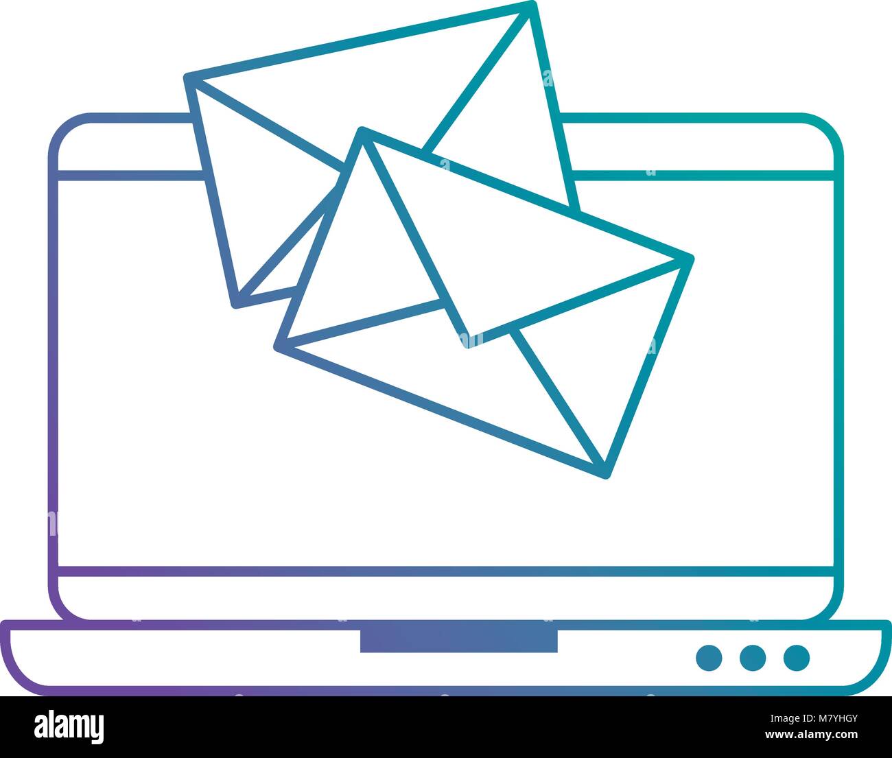 laptop computer with envelopes Stock Vector Image & Art - Alamy