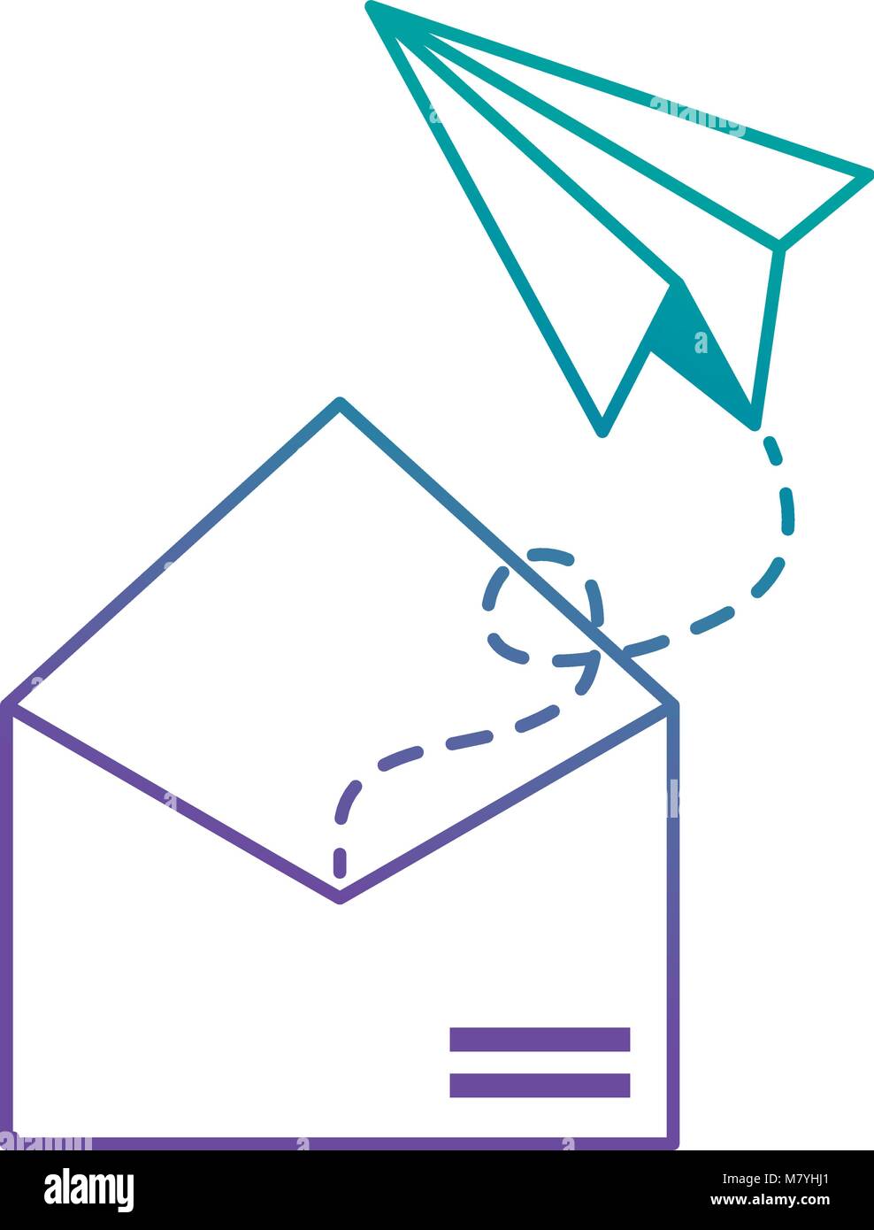 envelope mail with airplane paper Stock Vector Image & Art - Alamy