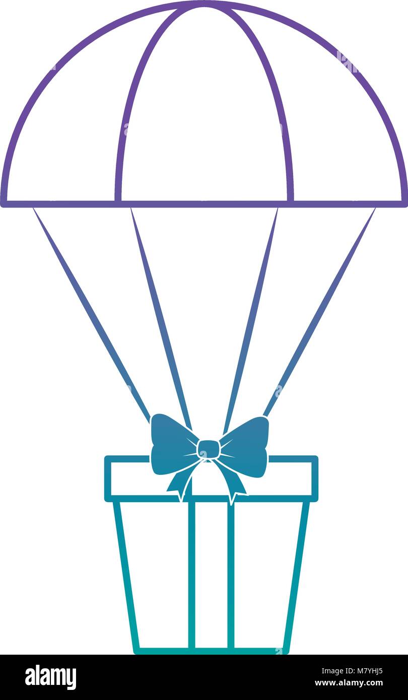 parachute with gift box present Stock Vector Image & Art - Alamy
