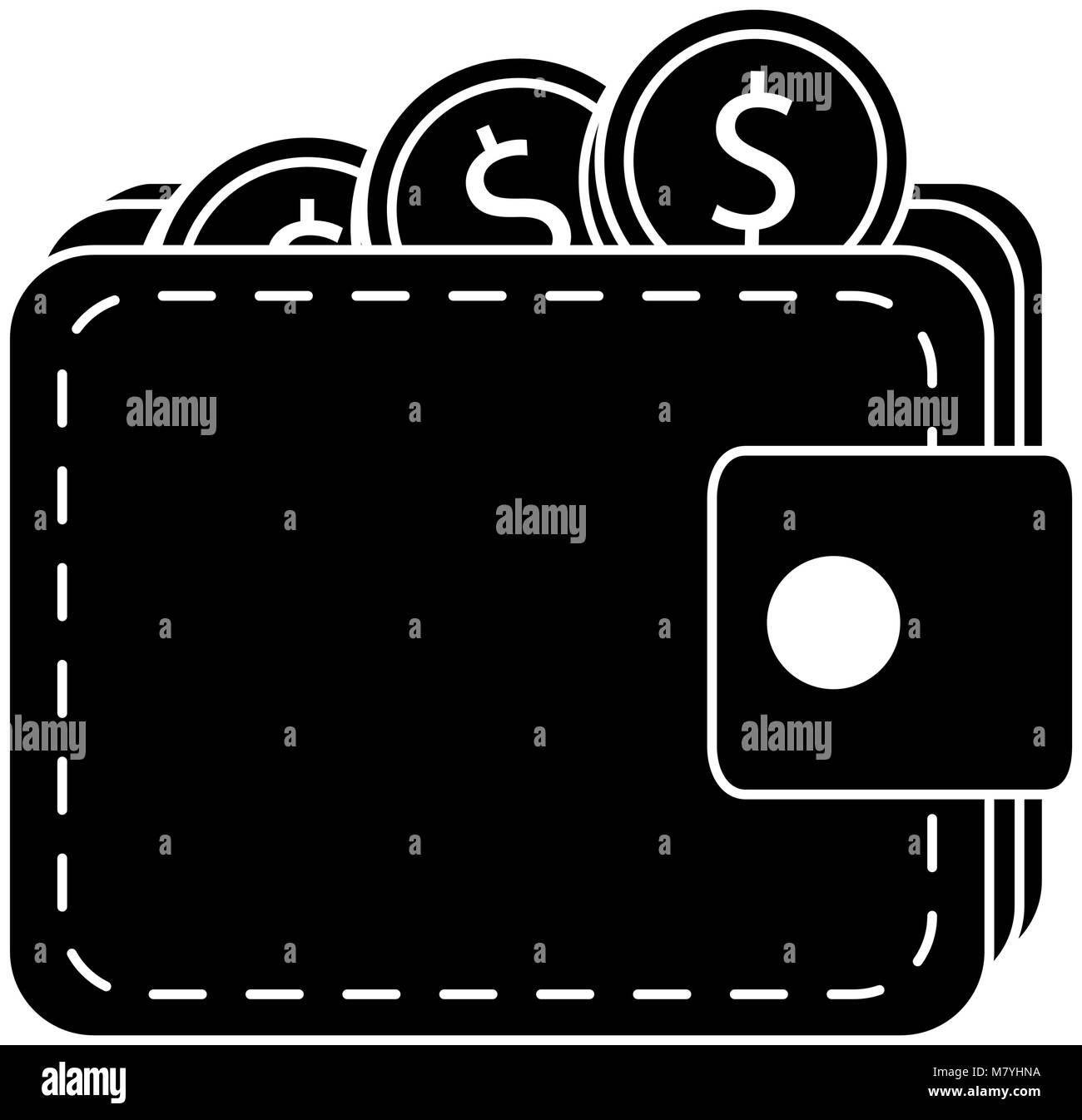 wallet with coin money isolated icon Stock Vector Image & Art - Alamy