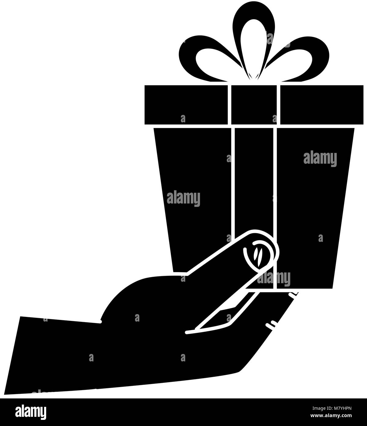 hand with gift box present icon Stock Vector Image & Art - Alamy
