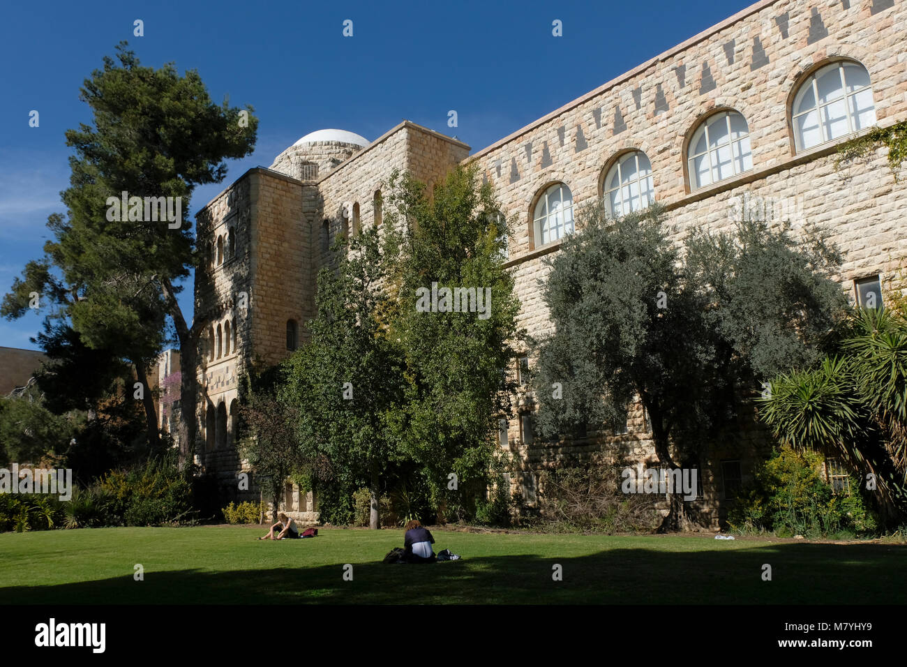 Original building of Hebrew University of Jerusalem located on mount of ...