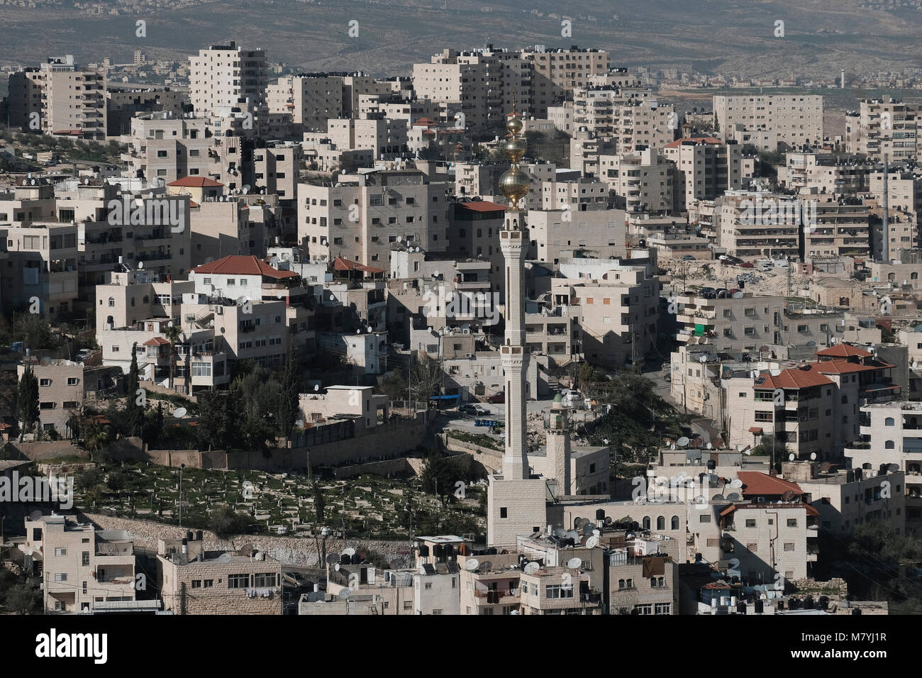 View of Al-Issawiya or Isawiya an urban, Palestinian neighborhood ...