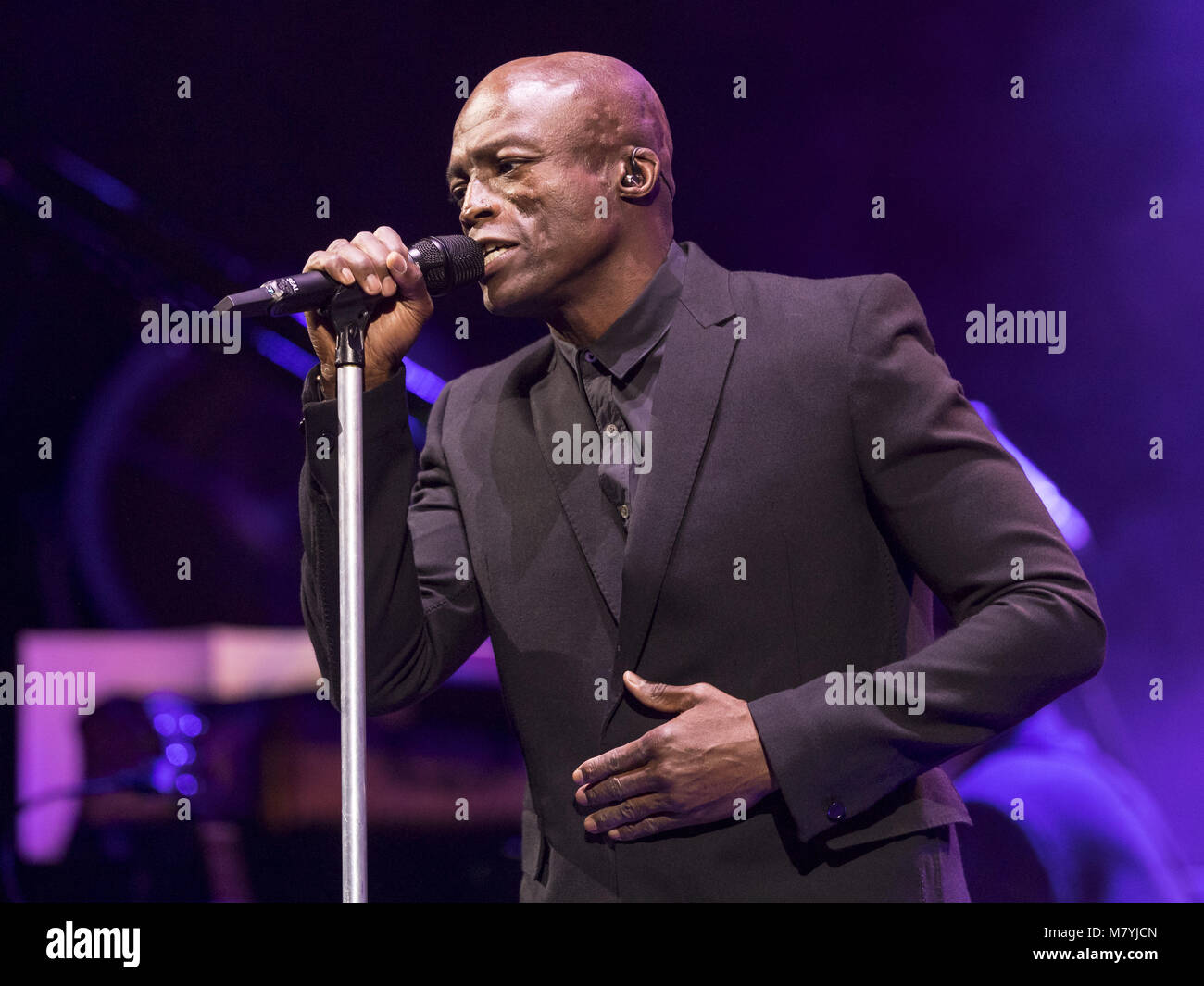 Seal performs on the opening night of his tour at the Edinburgh Usher ...