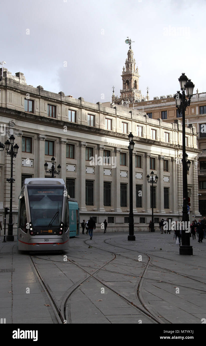 Tram in Seville Stock Photo - Alamy