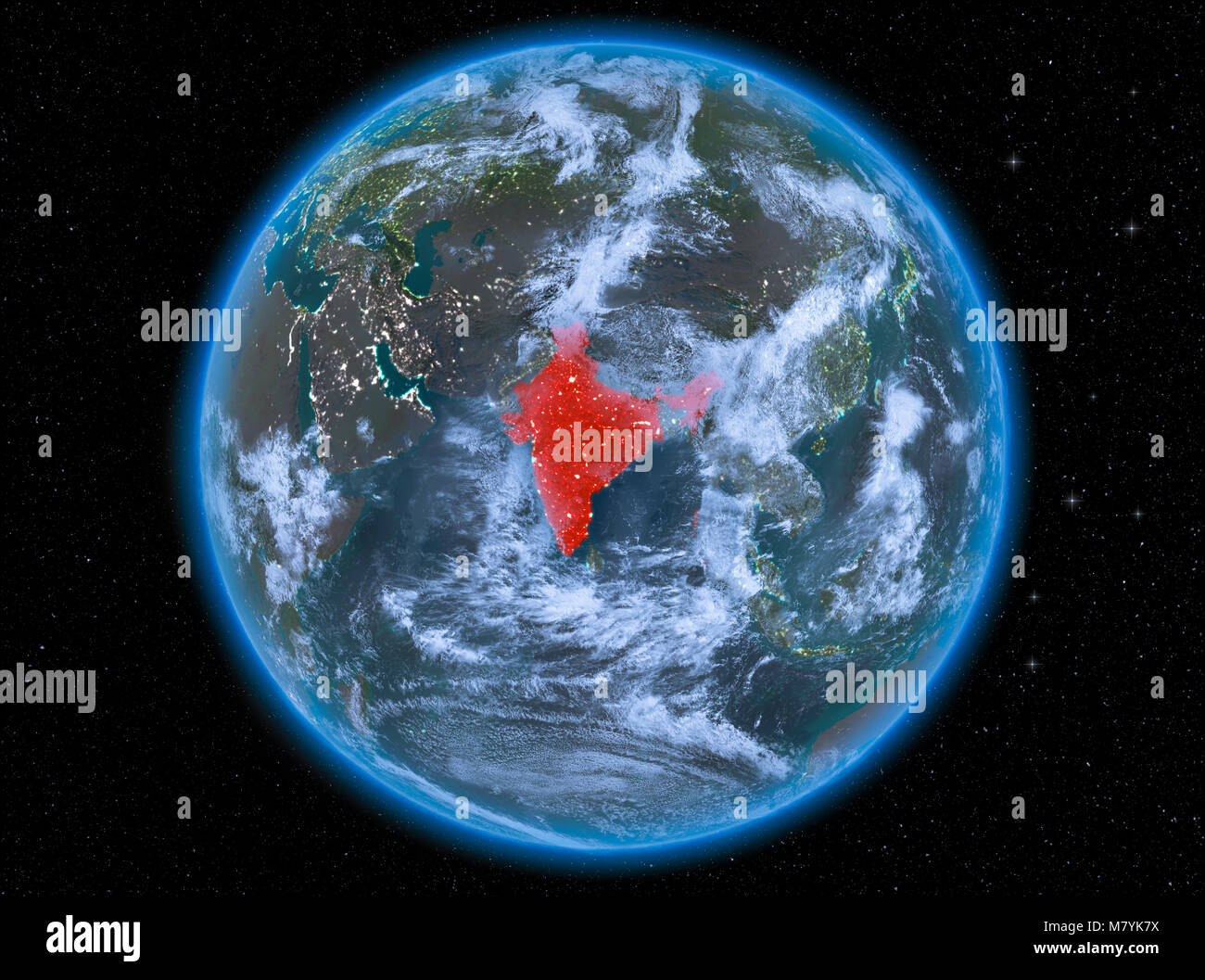 India highlighted on world map hi-res stock photography and images - Alamy