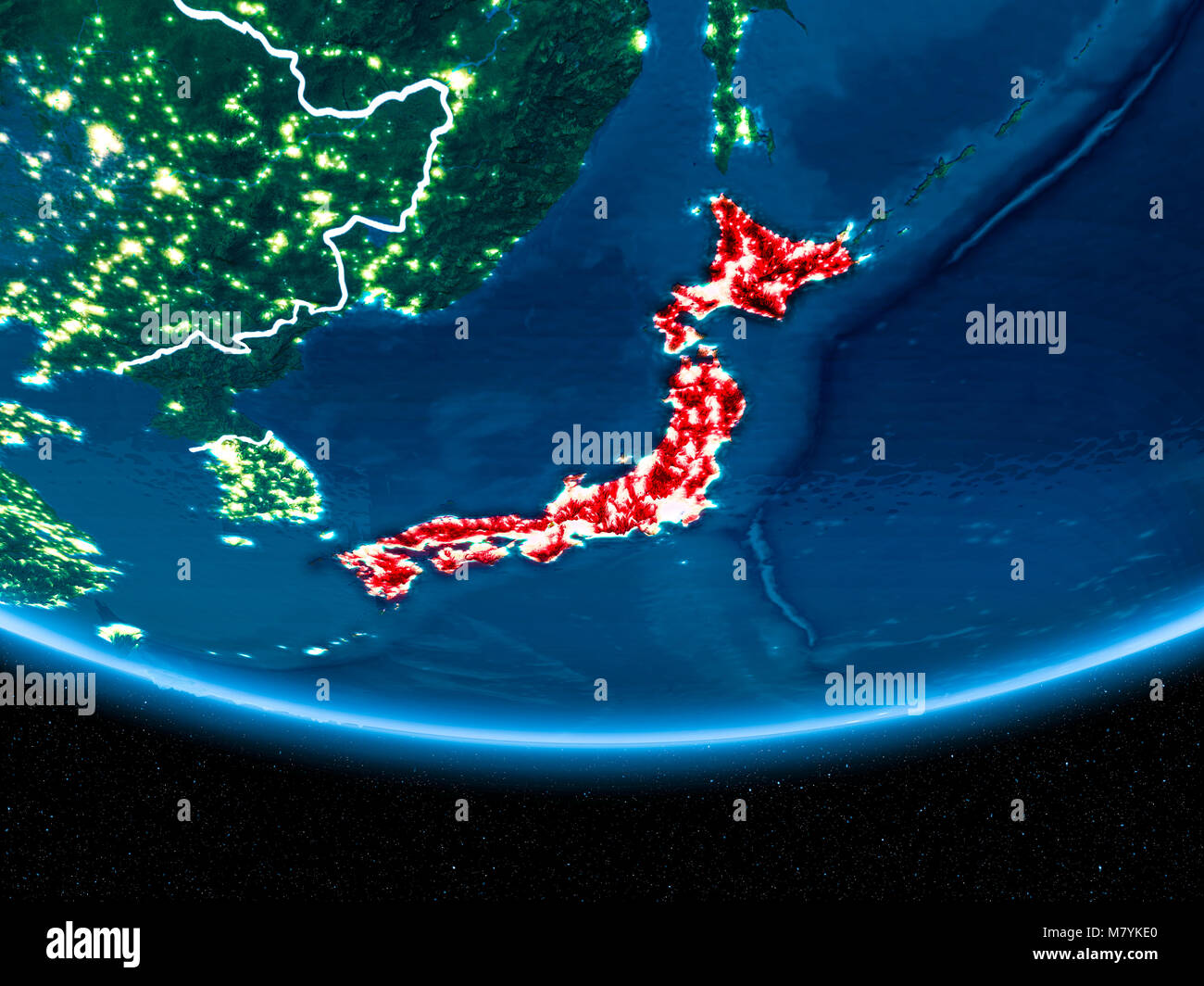 Japan 3d satellite image hi-res stock photography and images - Alamy