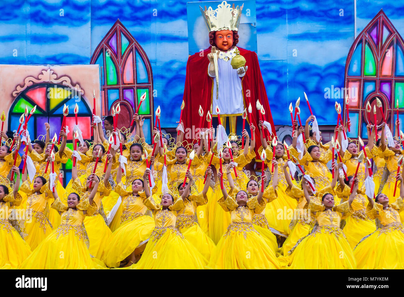 Participants in the Sinulog festival in Cebu city Philippines Stock ...