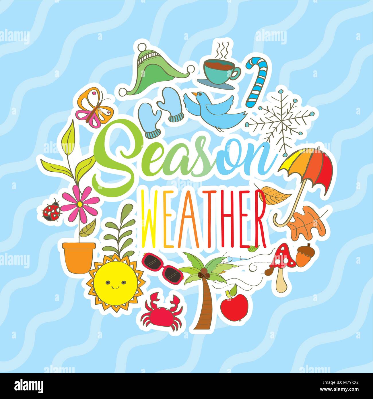 season weather card Stock Vector Image & Art - Alamy