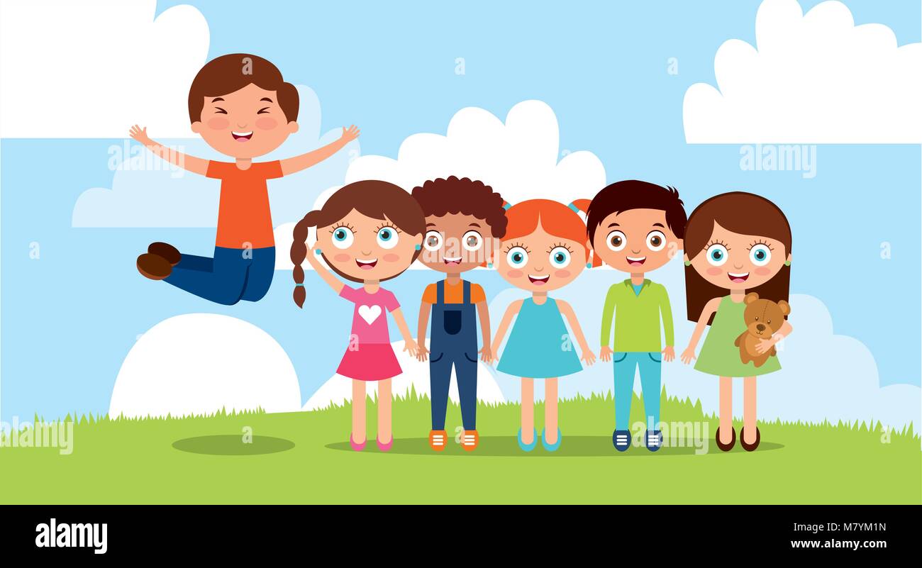 kids playing cartoon Stock Vector Image & Art - Alamy