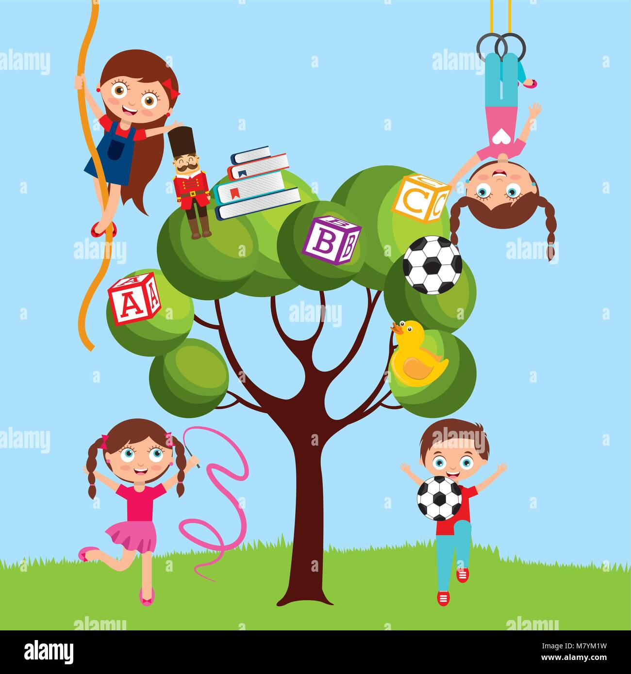 kids playing cartoon Stock Vector Image & Art - Alamy