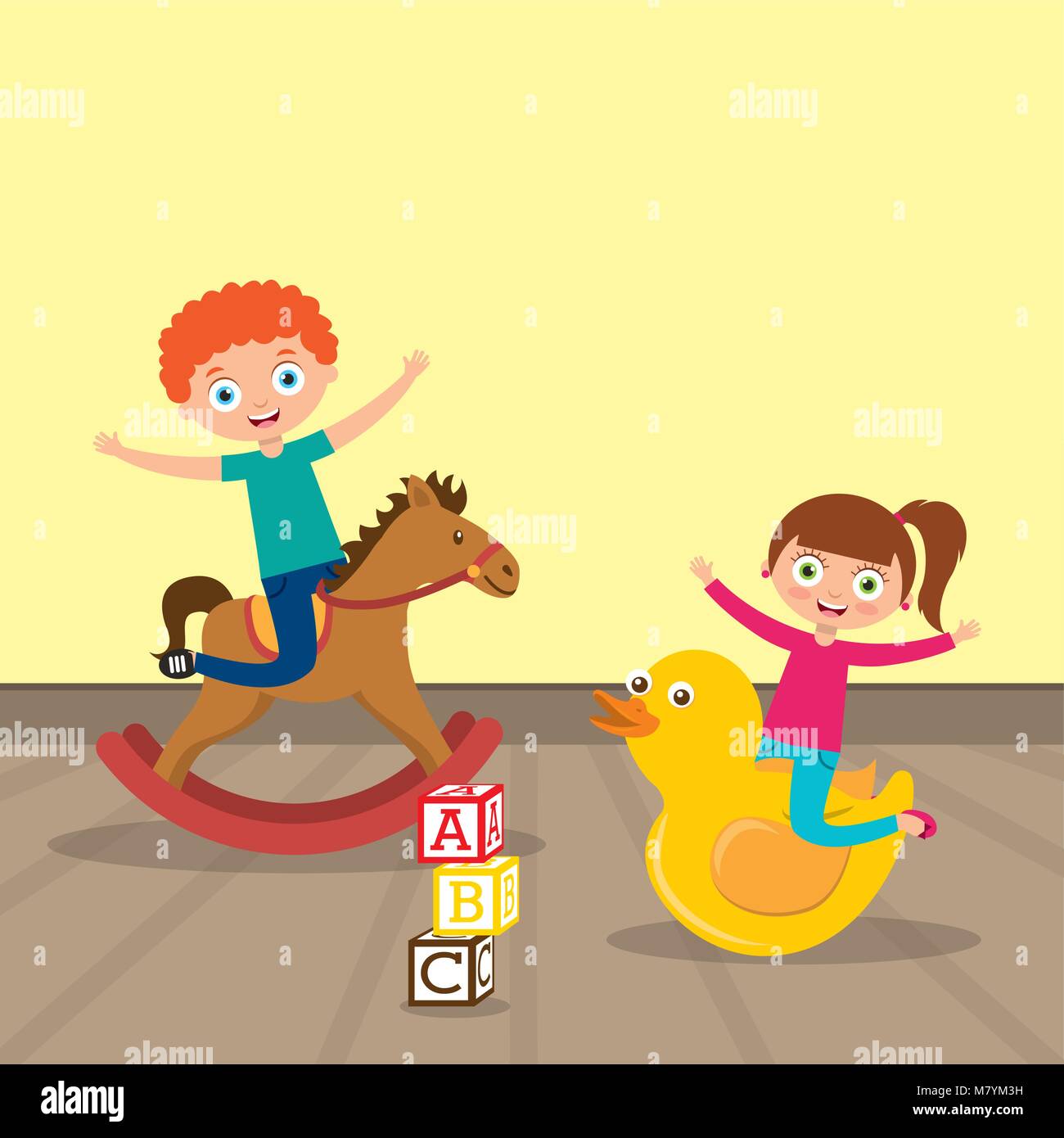 kids playing cartoon Stock Vector Image & Art - Alamy