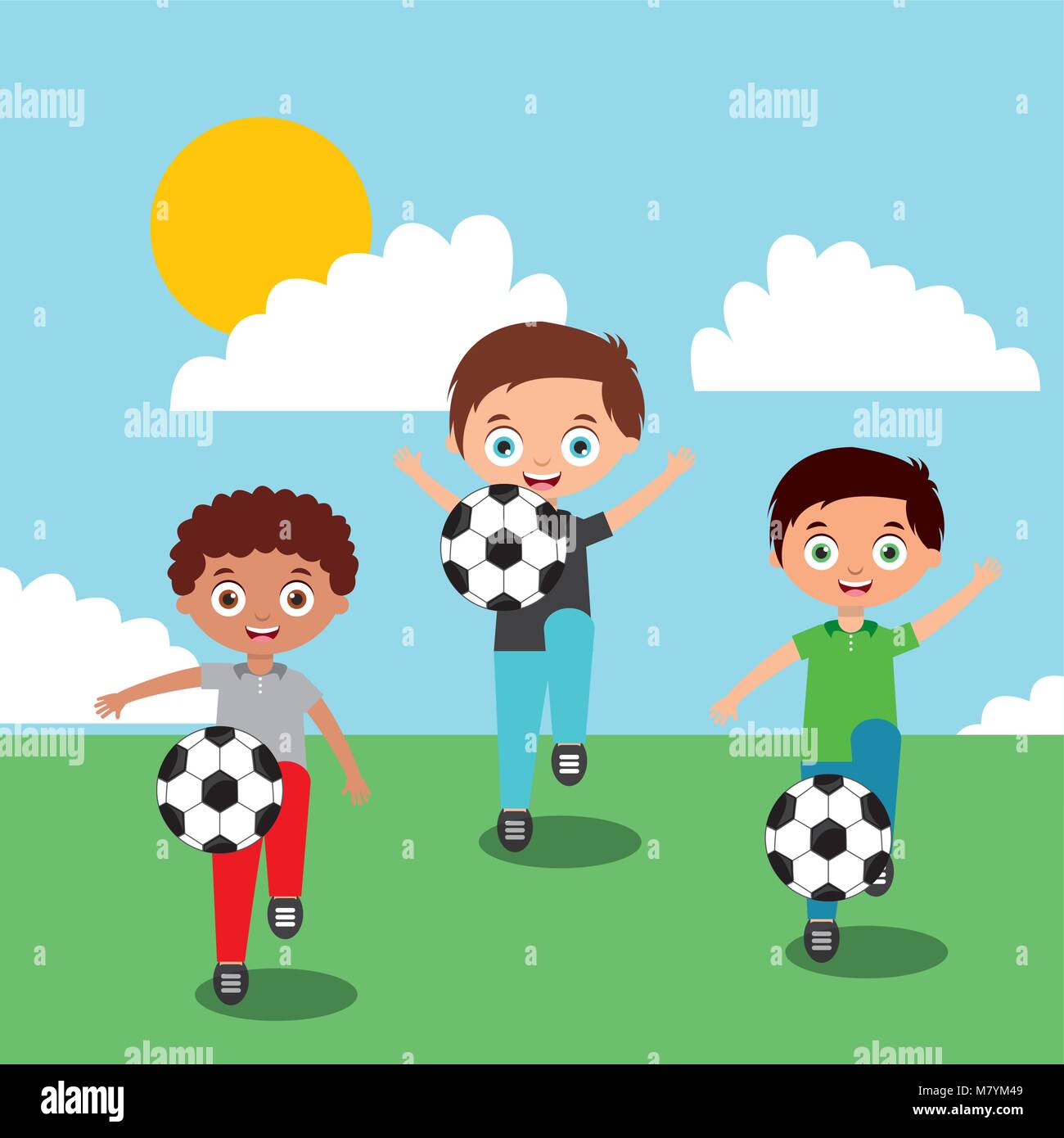 kids playing cartoon Stock Vector Image & Art - Alamy