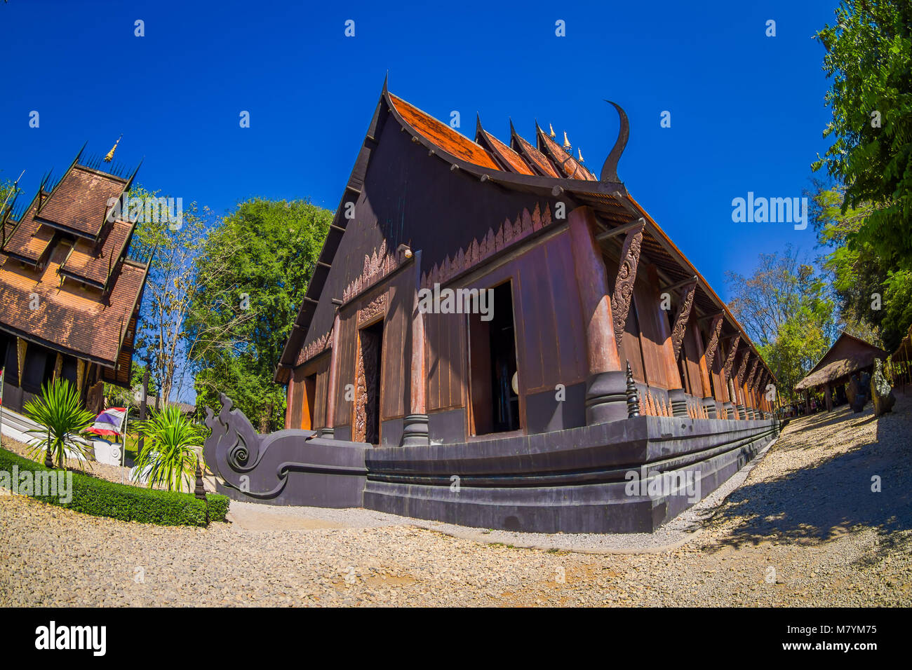 CHIANG RAI, THAILAND - FEBRUARY 01, 2018: People an the enter of Baan ...