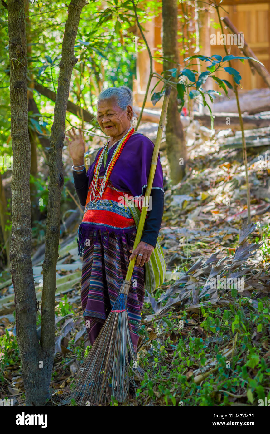 CHIANG RAI, THAILAND - FEBRUARY 01, 2018: Outdoor view of unidentified ...