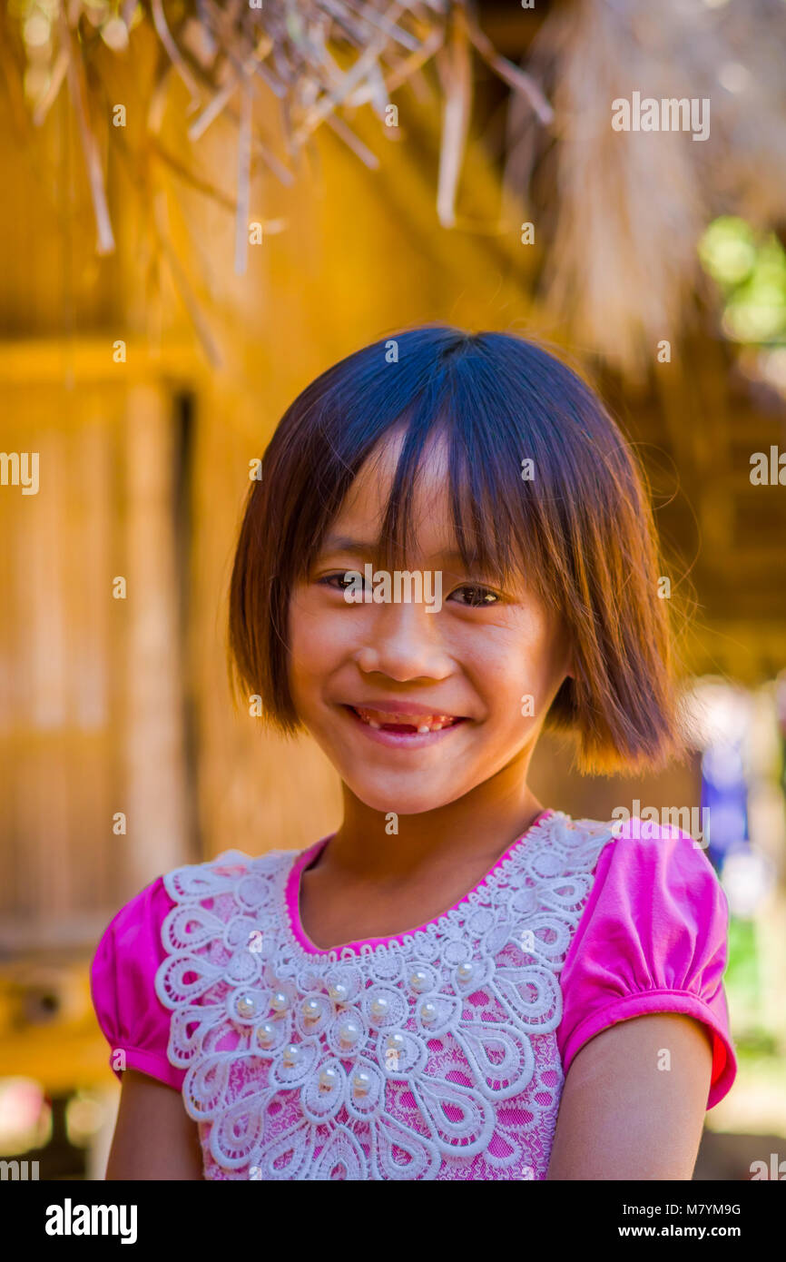 CHIANG RAI, THAILAND - FEBRUARY 01, 2018: Close up of unidentified ...