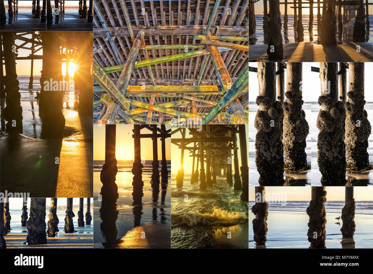 Photo Collage. Pier and coastal concept Stock Photo - Alamy