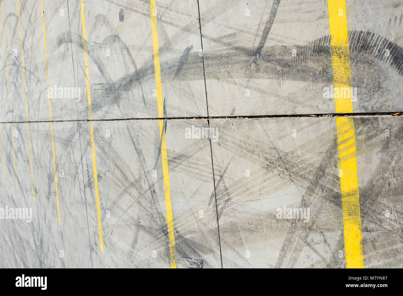 Tire tracks tire marks on Concrete as abstract grunge texture Stock ...
