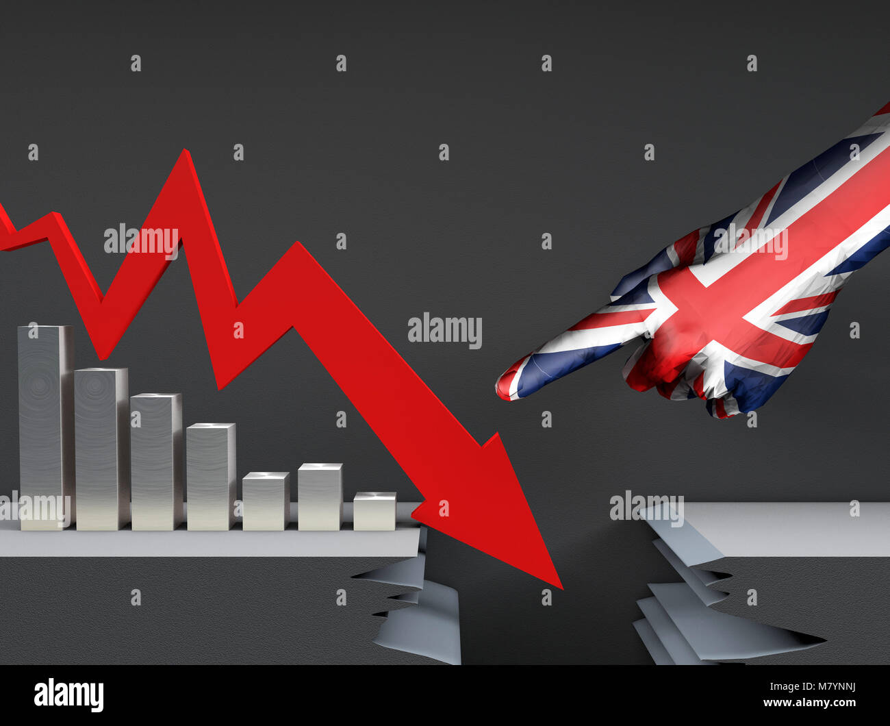 Decline of financial economy, bankruptcy, failure, market control Stock ...