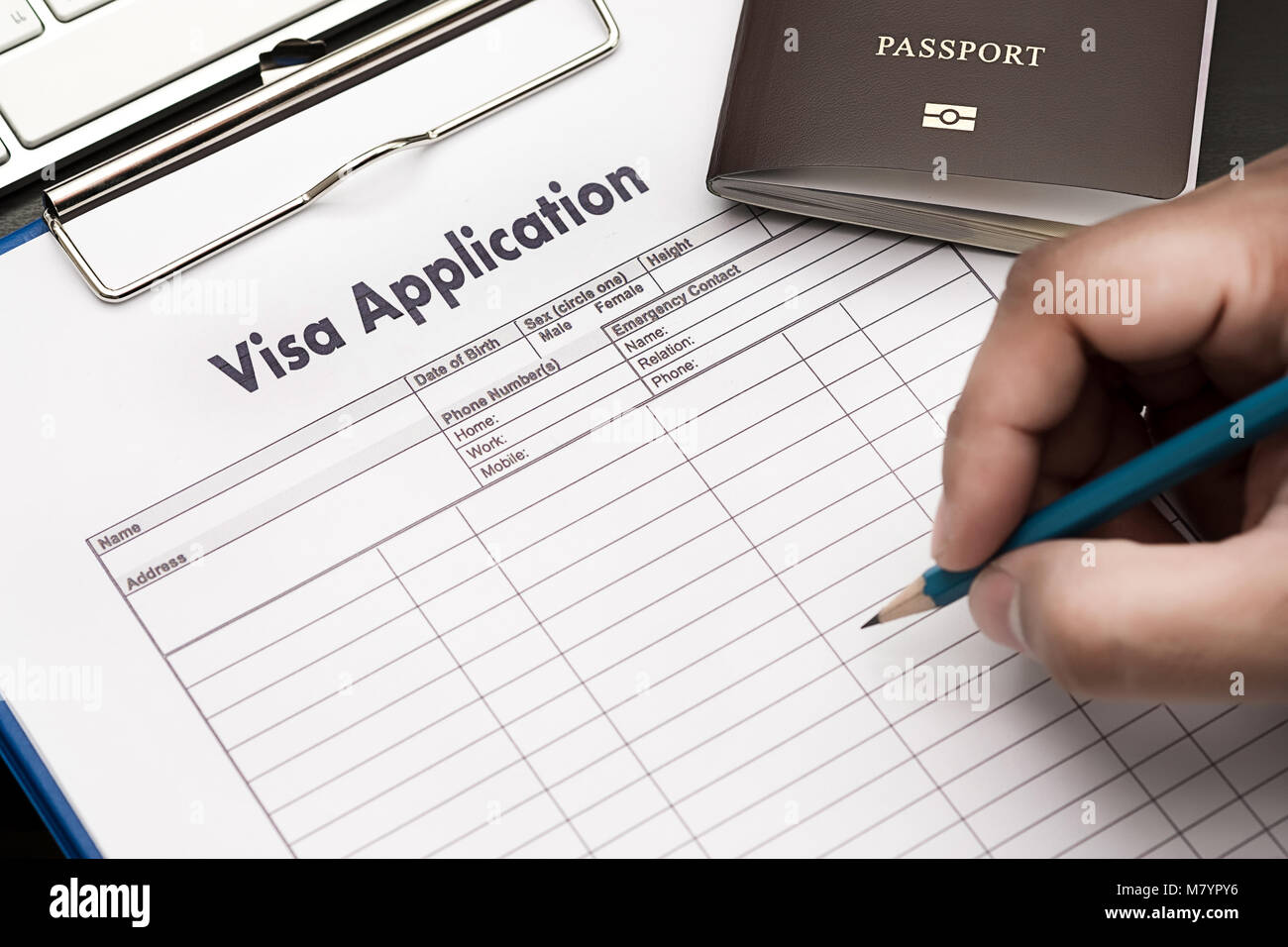Visa application form to travel Immigration a document Money for ...