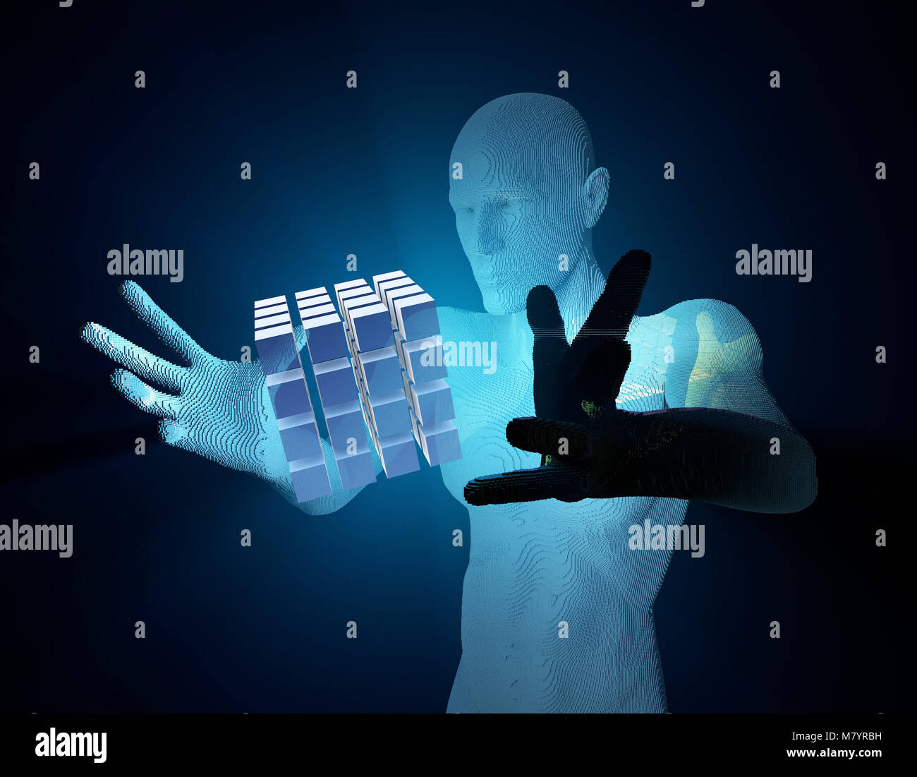 Future human technology, digital technology and information Stock Photo ...