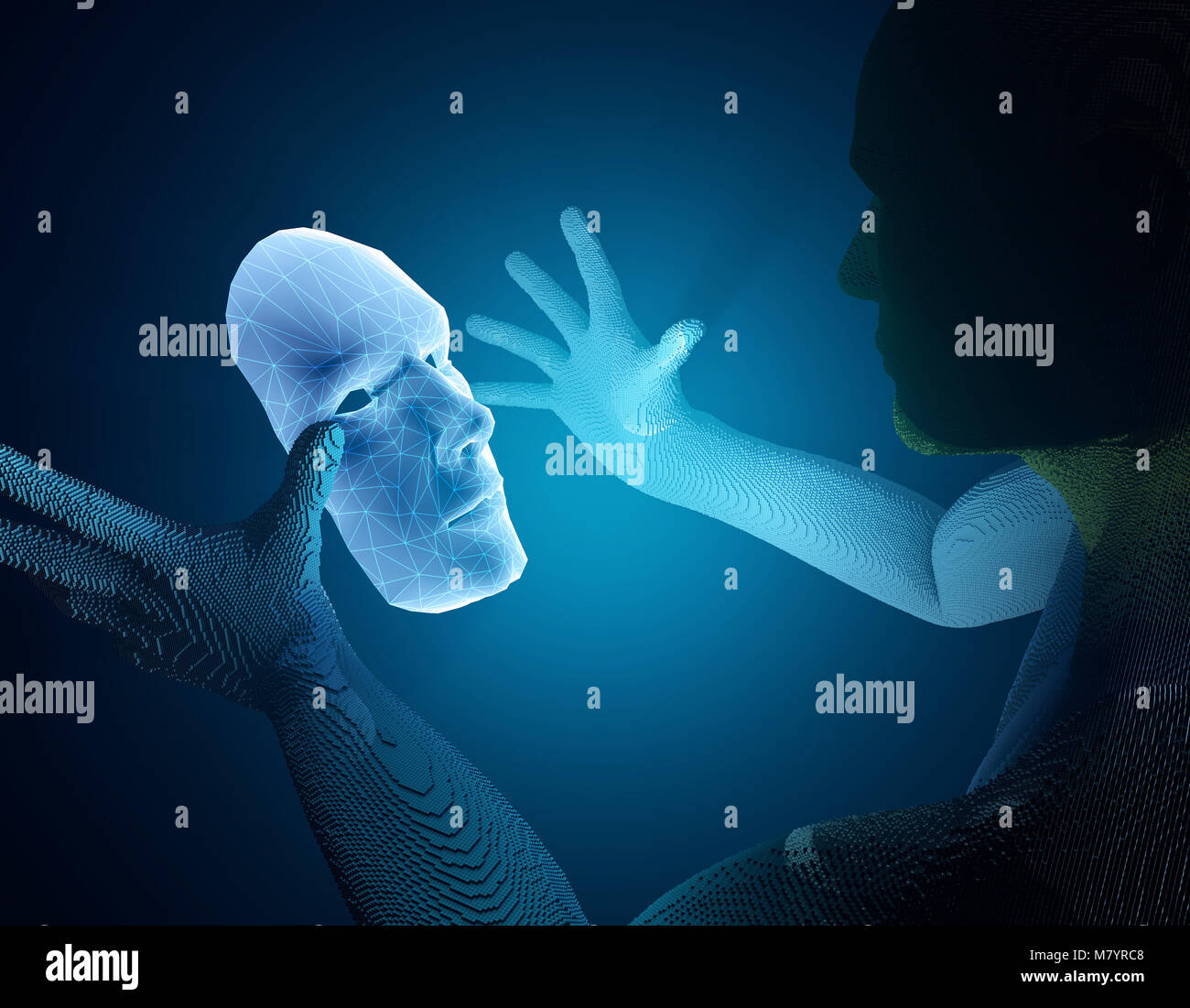 Future human science and technology, explore the future, human masks ...