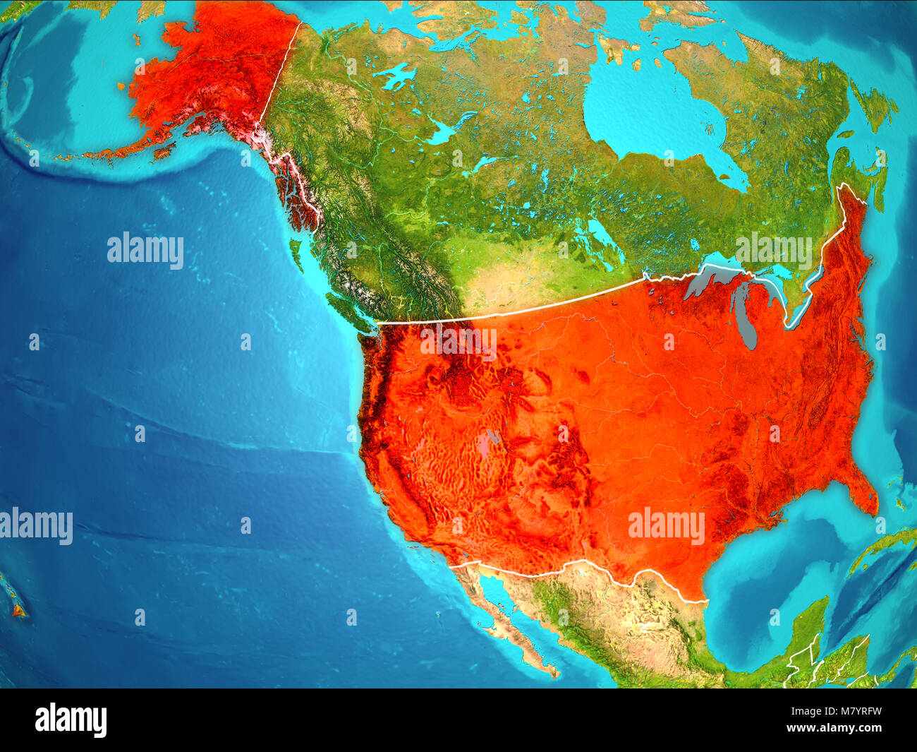 Map usa highlighted in red hi-res stock photography and images - Alamy