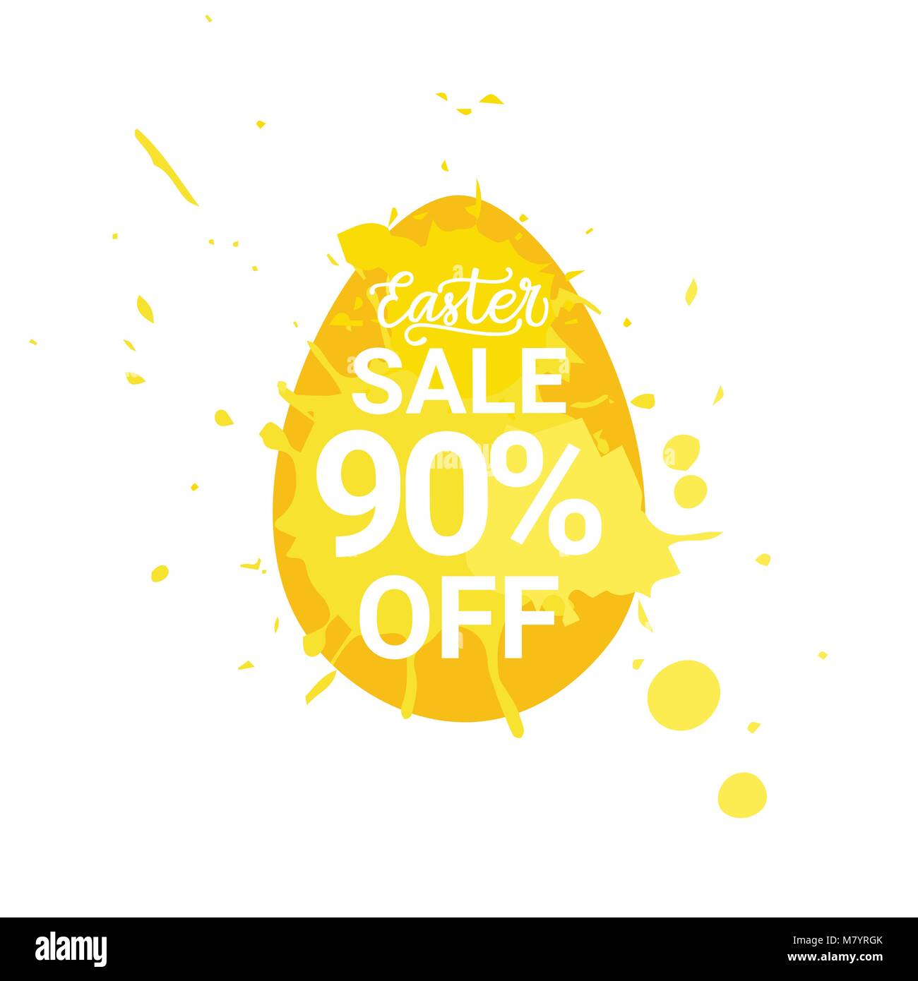 Easter Sale Sign Egg Over Paint Splash Background Design Holiday ...