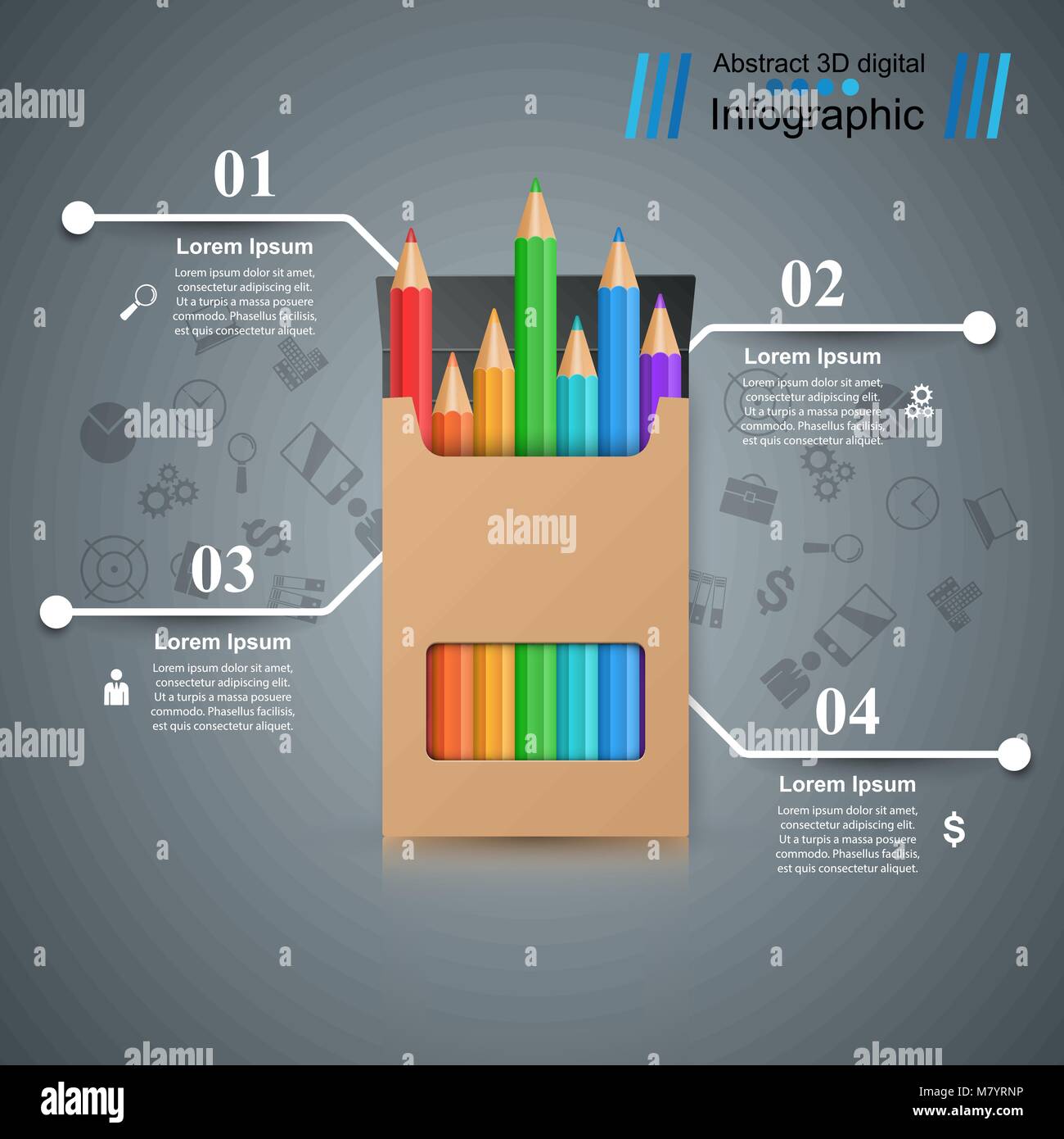Pencil, education icon. Business infographic Stock Vector Image & Art ...