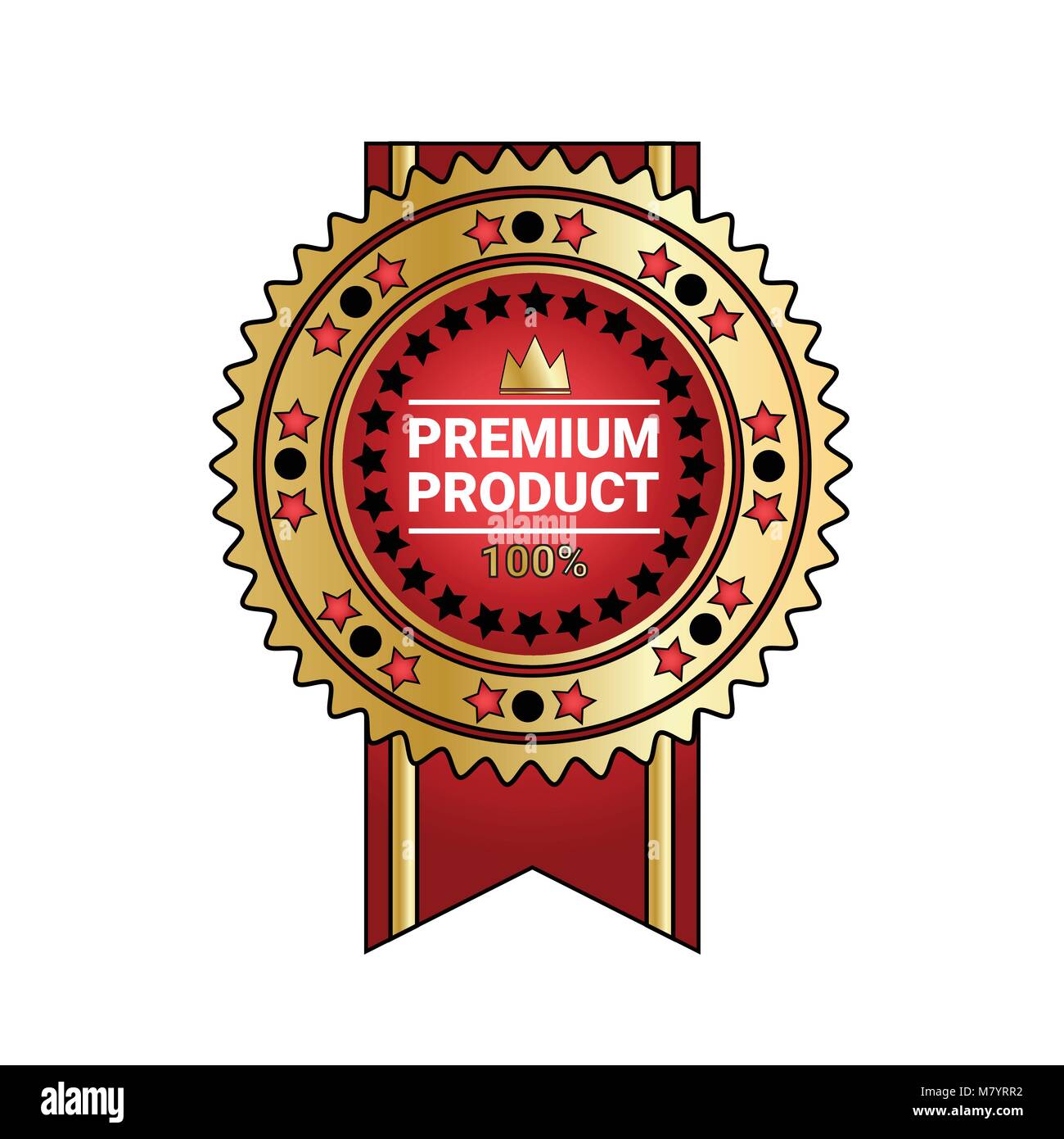 Premium Product Quality Badge Golden Seal With Ribbon Isolated Stock ...