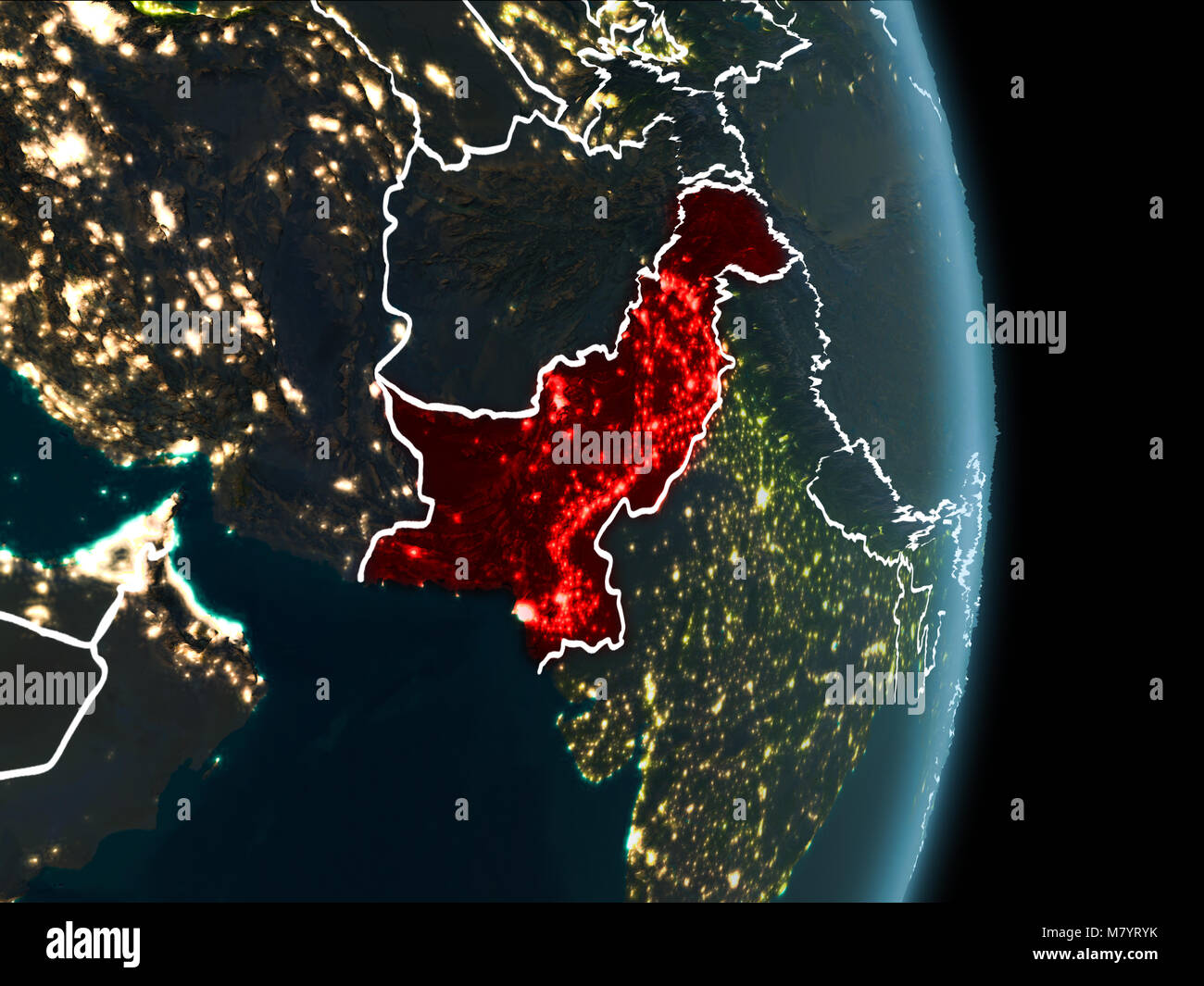 Pakistan 3d earth in space hi-res stock photography and images - Alamy