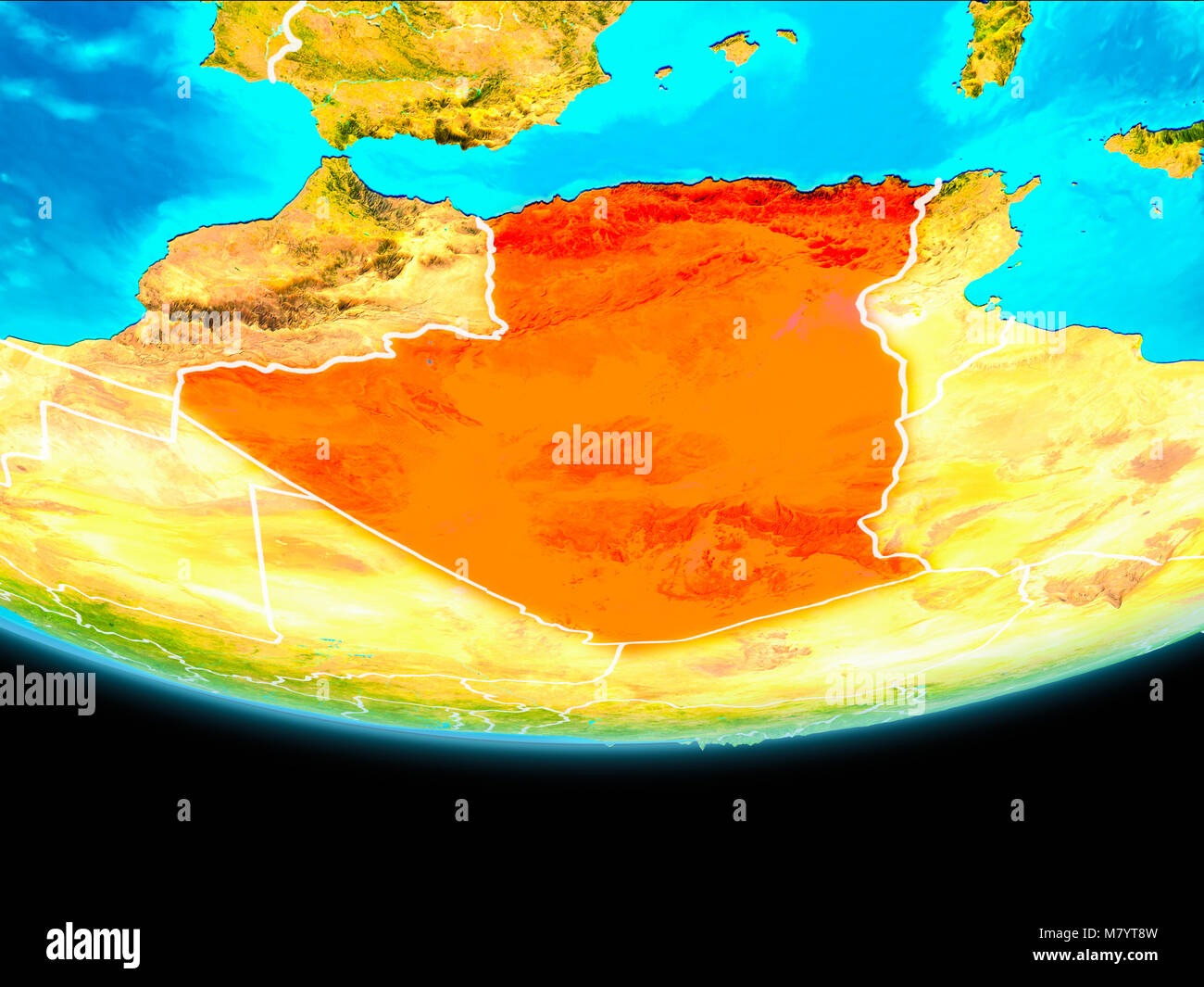 Space orbit view algeria hi-res stock photography and images - Alamy