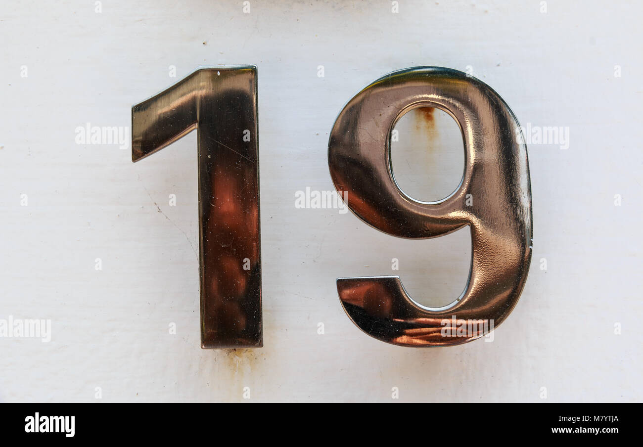 Old Number made from Stainless Steel Stock Photo - Alamy