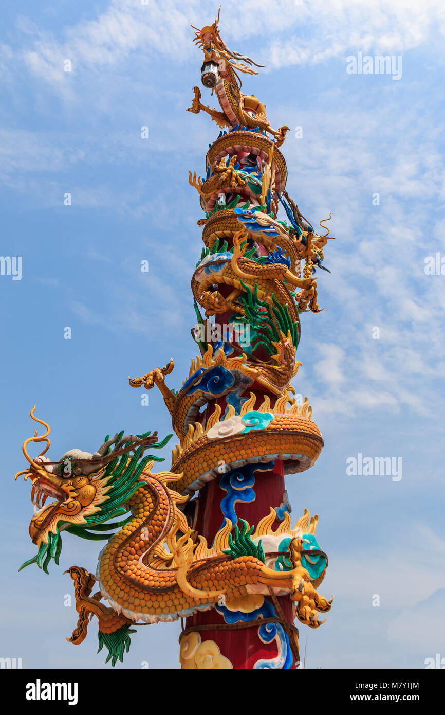 Chinese Dragon statue in Rayong province,Thailand Stock Photo - Alamy
