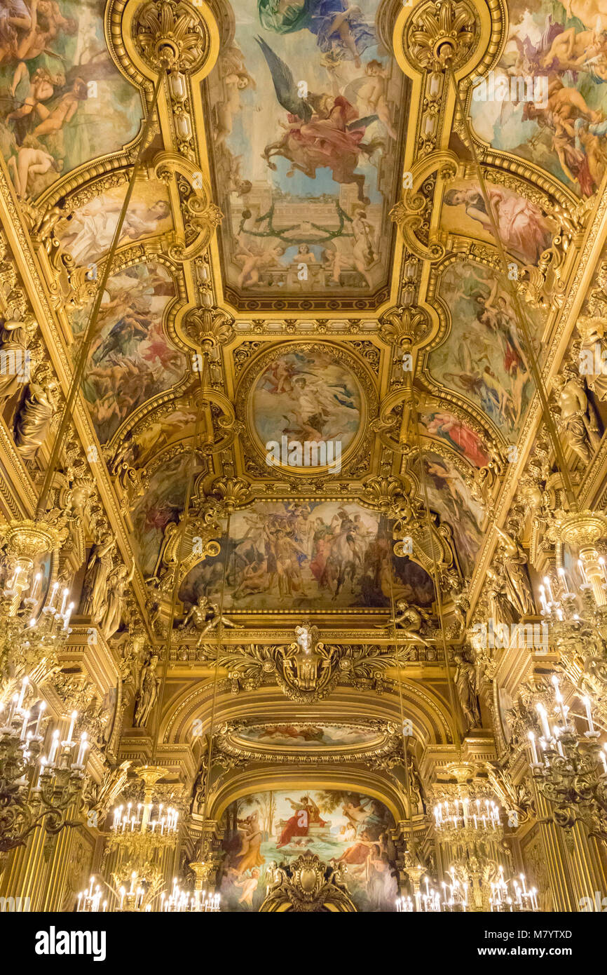 paintings by Paul-Jacques-Aimé Baudry, grand foyer, Garnier Opera House ...